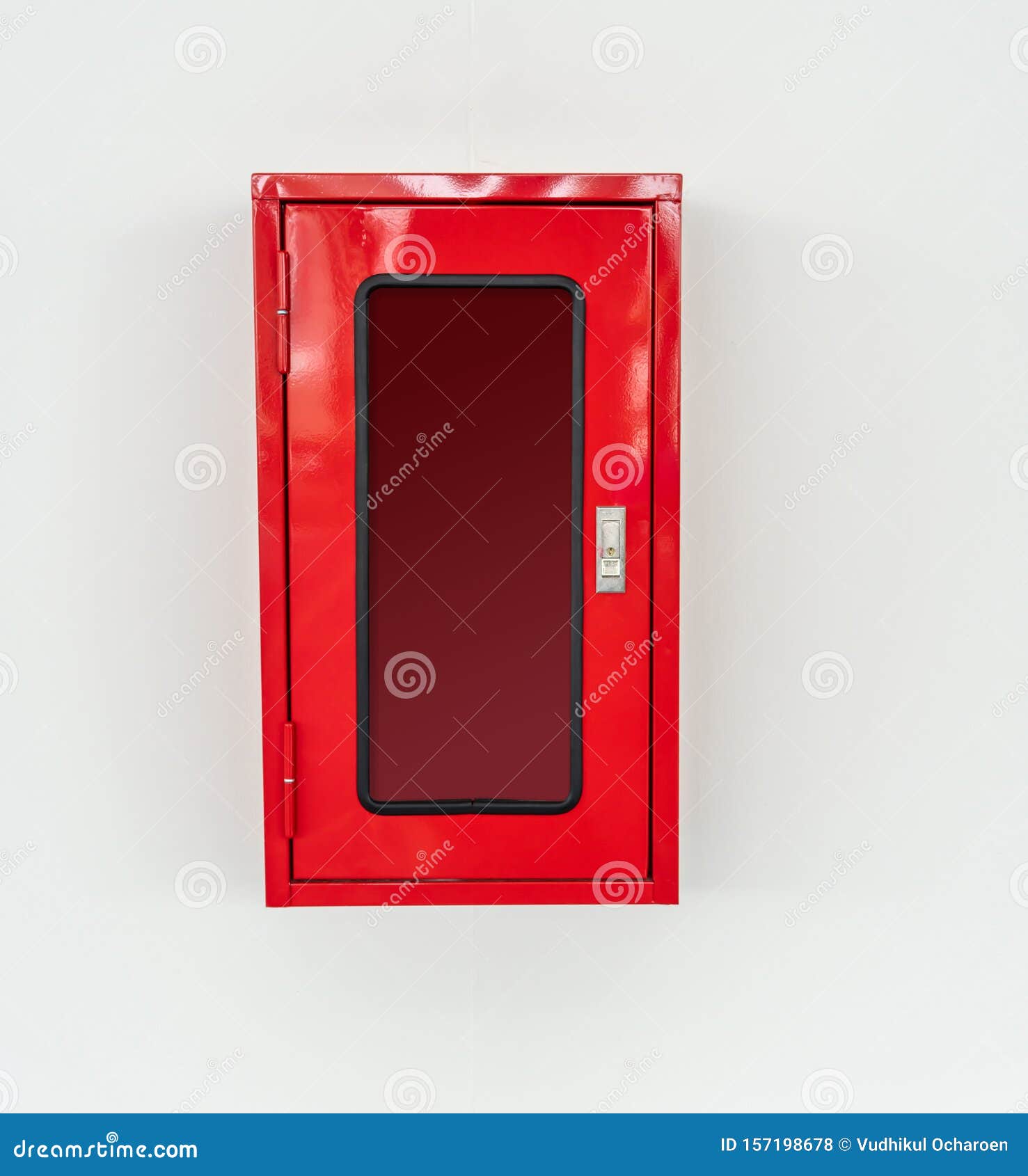 Empty Red Metal Box Hanging on White Background Stock Photo - Image of ...