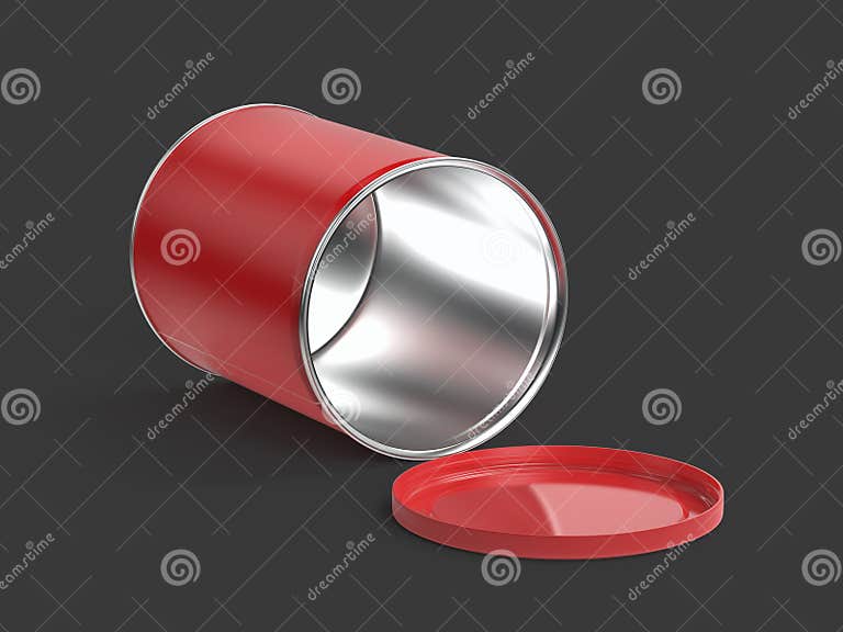 Empty red metal can stock illustration. Illustration of storage - 287904450