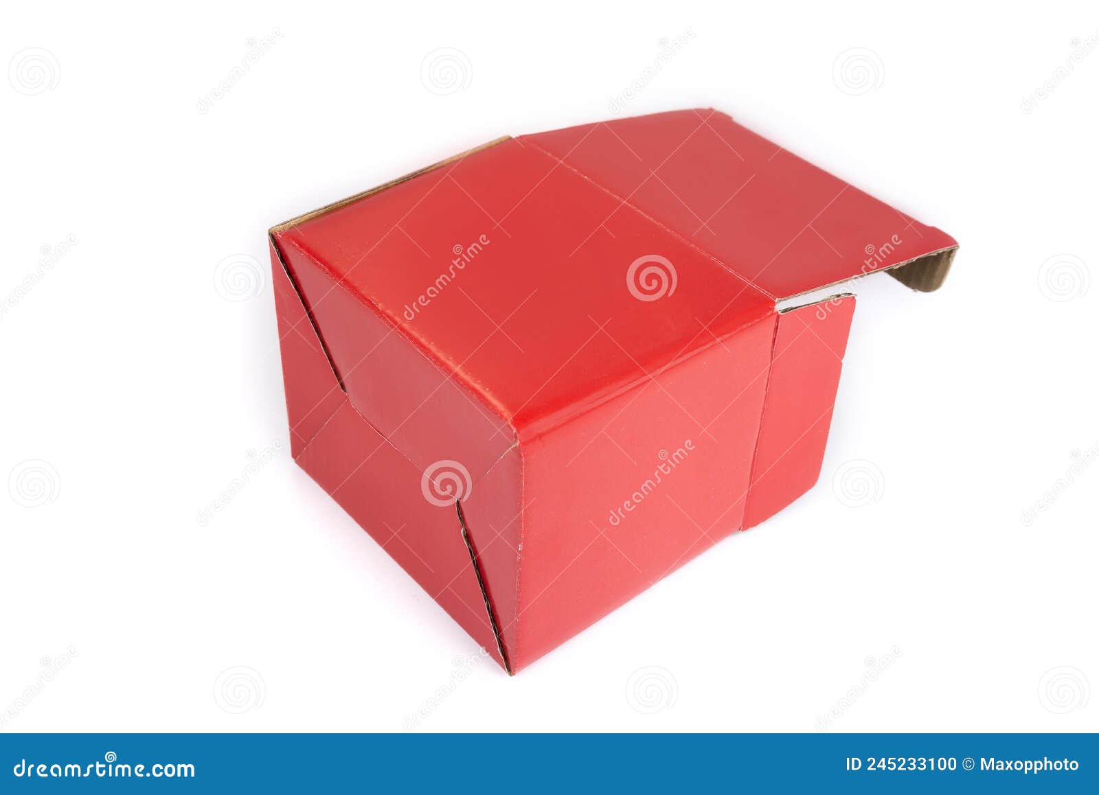 Empty Red Paper Box on a Black Background Stock Photo - Image of mockup ...
