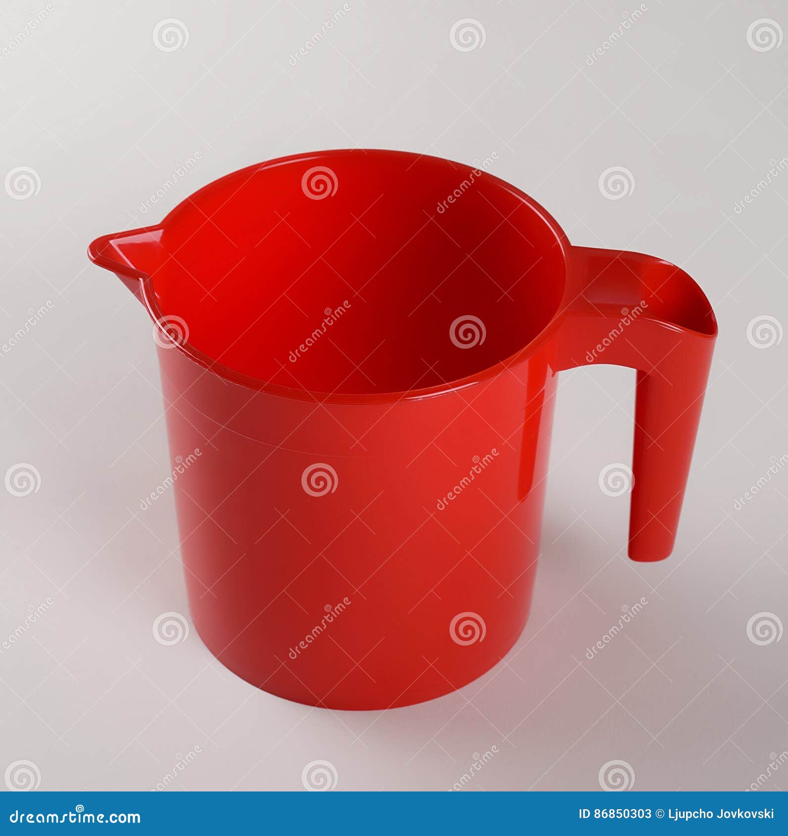 Empty Red Plastic Mug with Handle Stock Image - Image of object ...