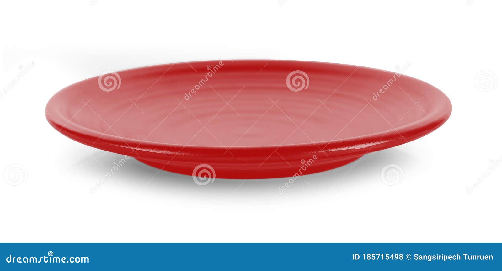 Empty Red Plate Isolated on White Background Stock Photo - Image of ...