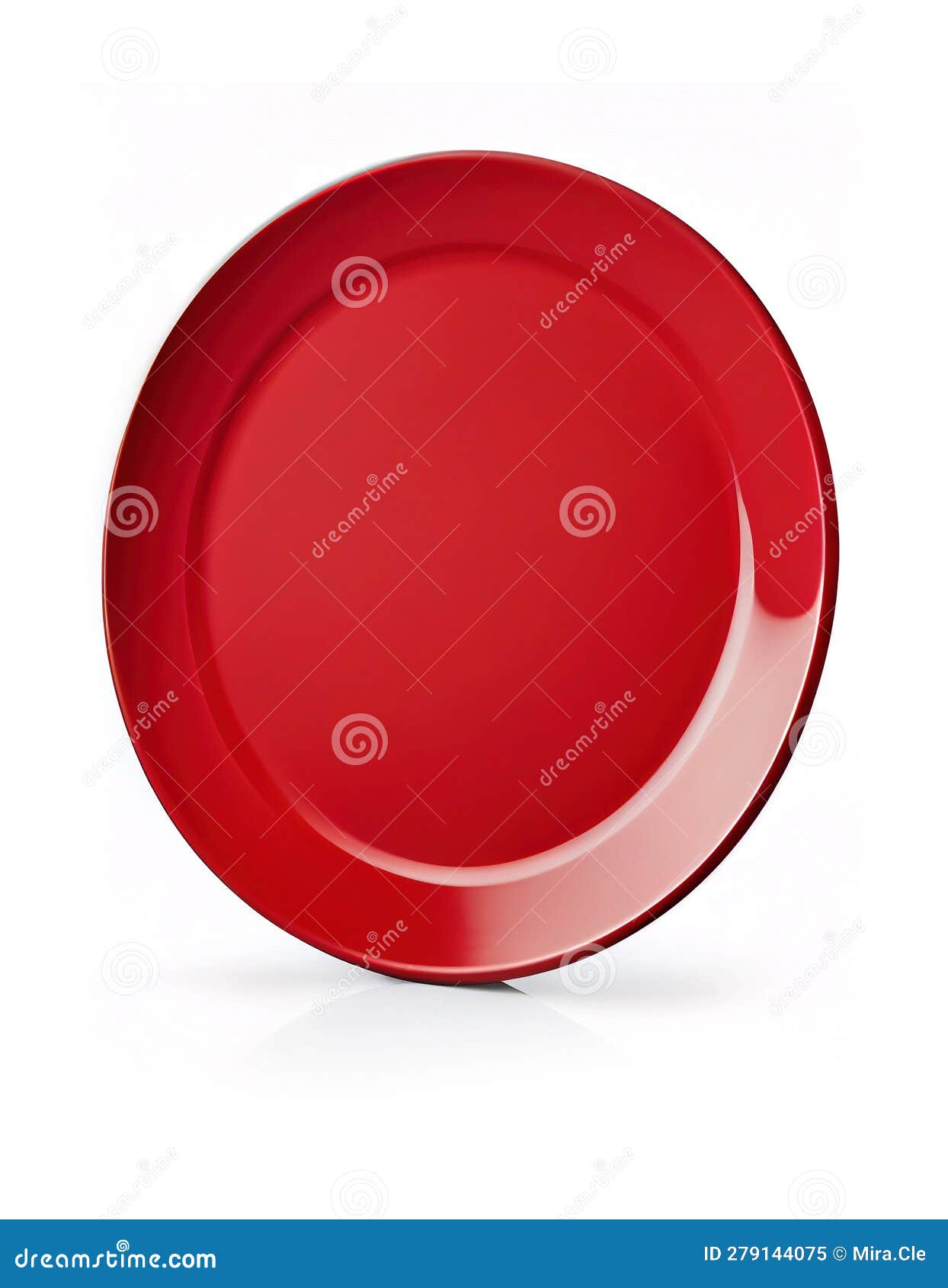 Empty Red Plate Isolated on White Background, Created with Generative ...