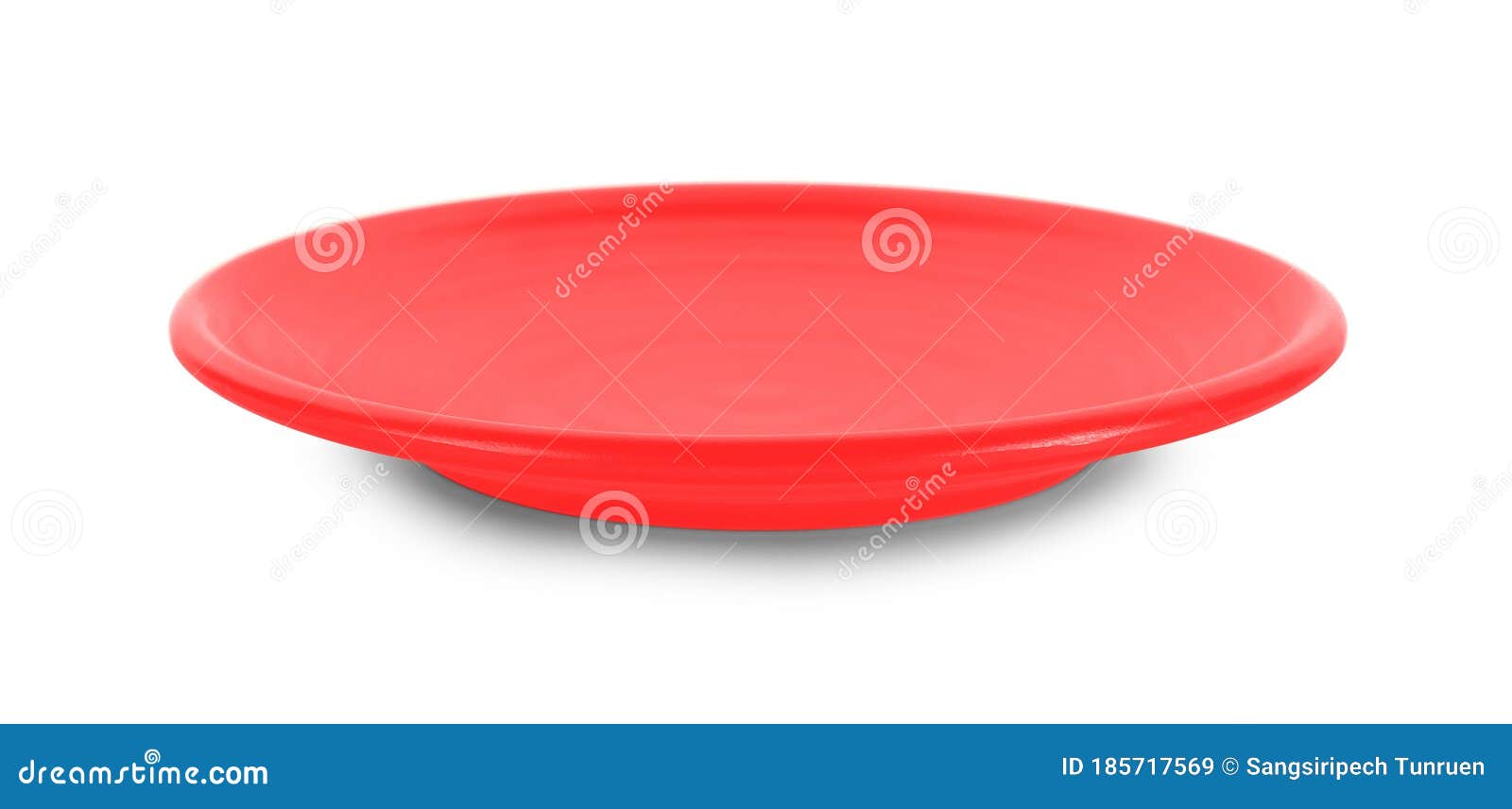 Empty Red Plate Isolated on White Background Stock Image - Image of ...