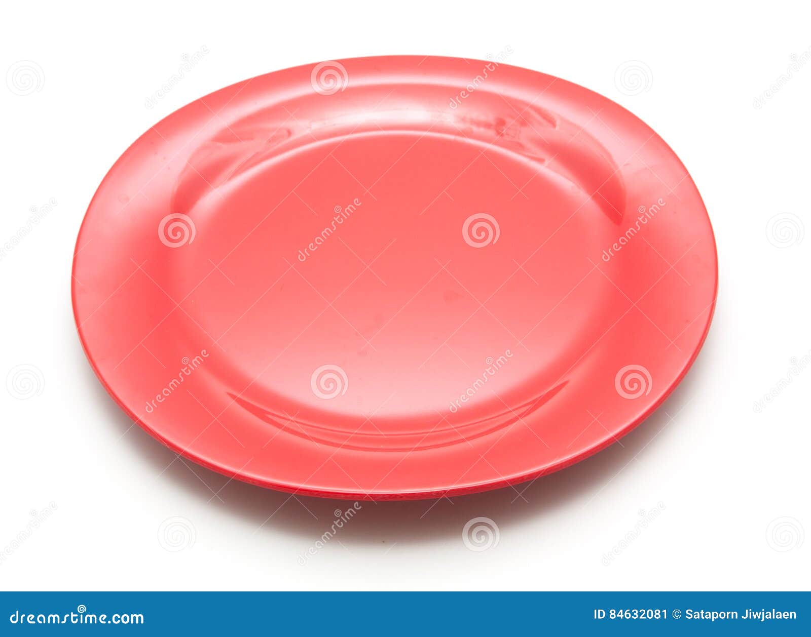 Empty Red Plate on the White Stock Image - Image of view, kitchen: 84632081