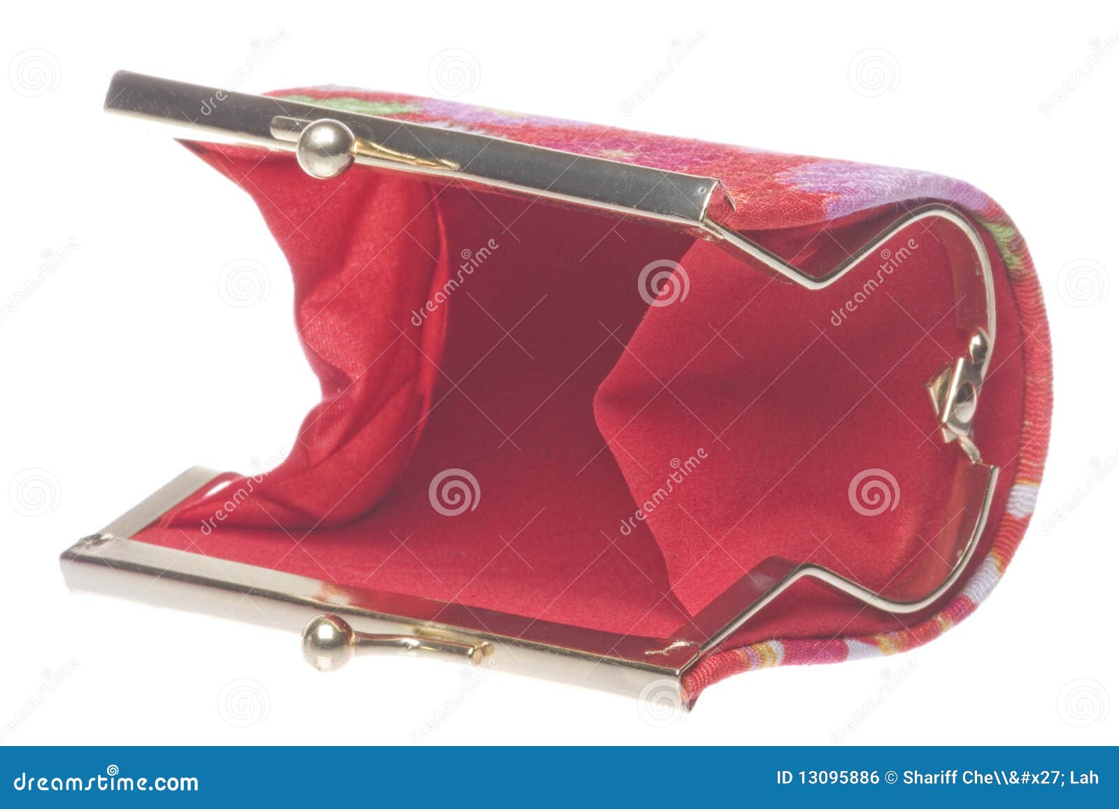 Empty Red Purse Isolated stock photo. Image of dollars - 13095886