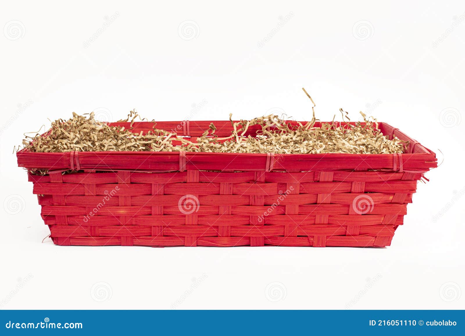 Empty Red Quadrant Straw Basket Stock Photo - Image of container ...