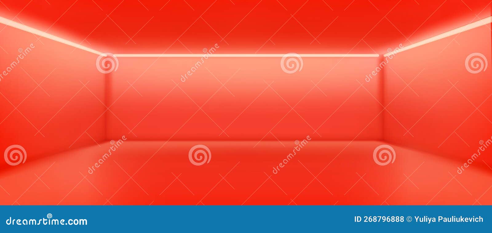 Empty Red Room. 3d Studio Background Stock Vector - Illustration of ...