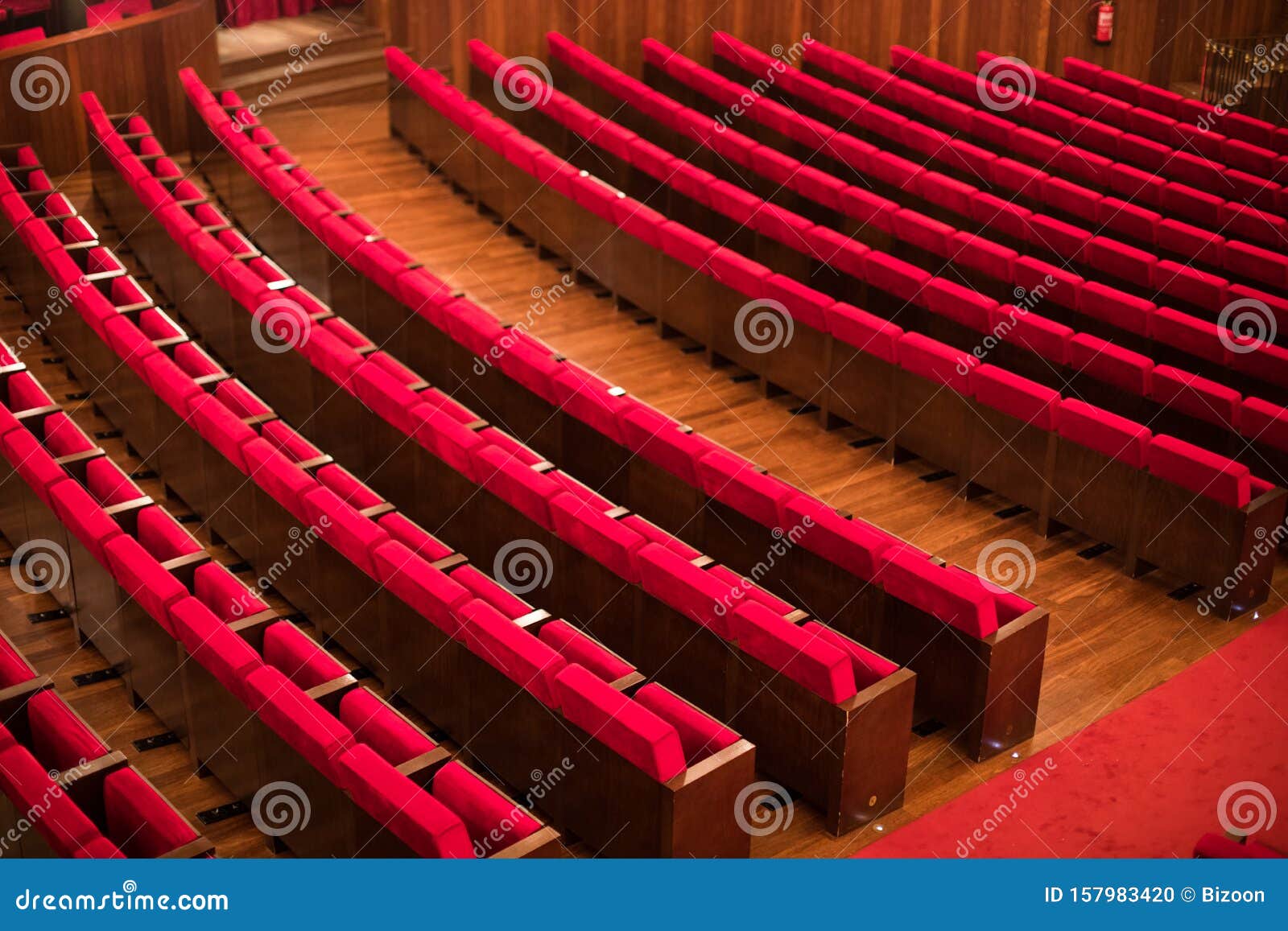 Empty Red Seats in a Conference Room Stock Photo - Image of chair ...