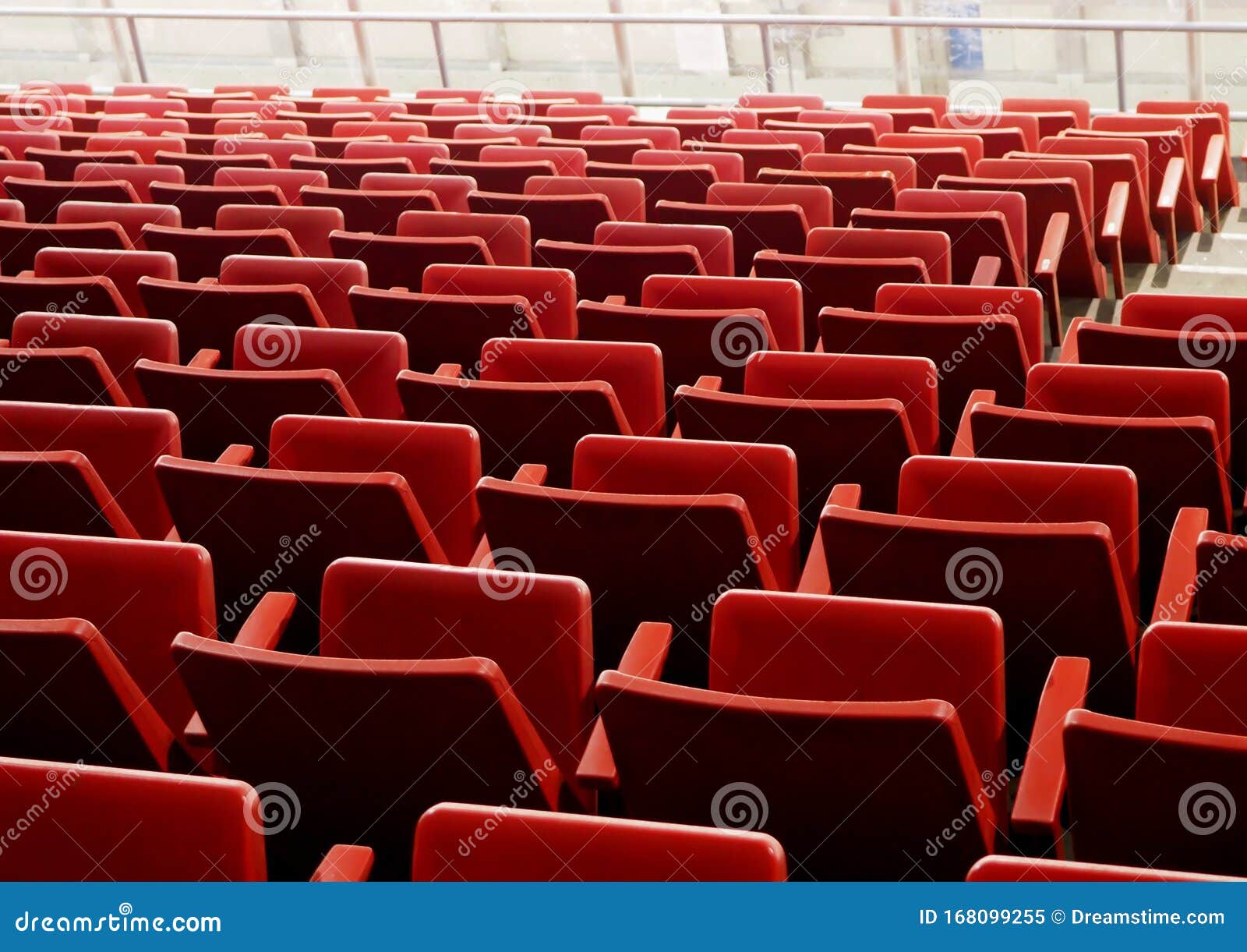Empty Red Seats Lined Up Beautifully in the Stadium Stock Image - Image ...