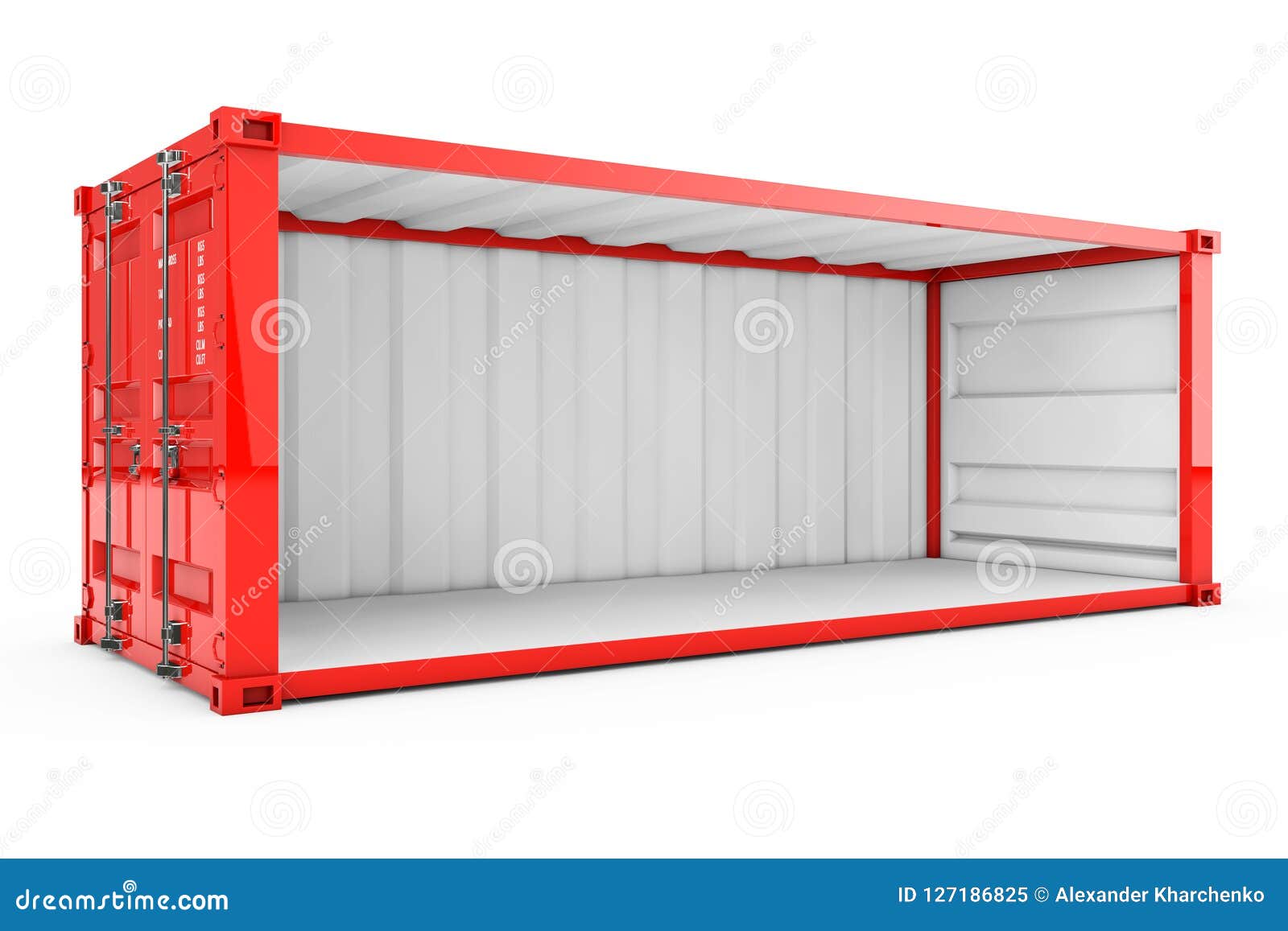 Empty Shipping Container With Open Doors Stock Photo | CartoonDealer ...