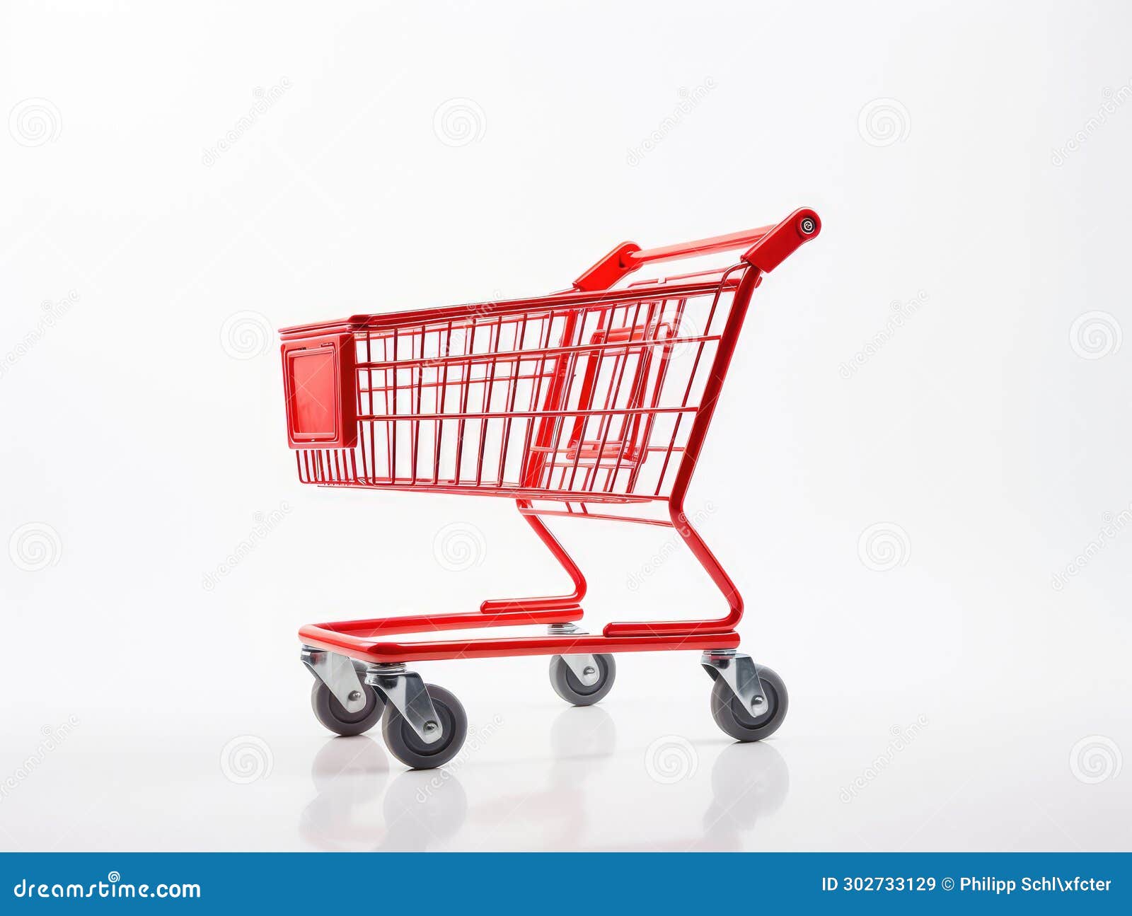Empty Red Shopping Cart Isolated on White Background. Generative Ai ...