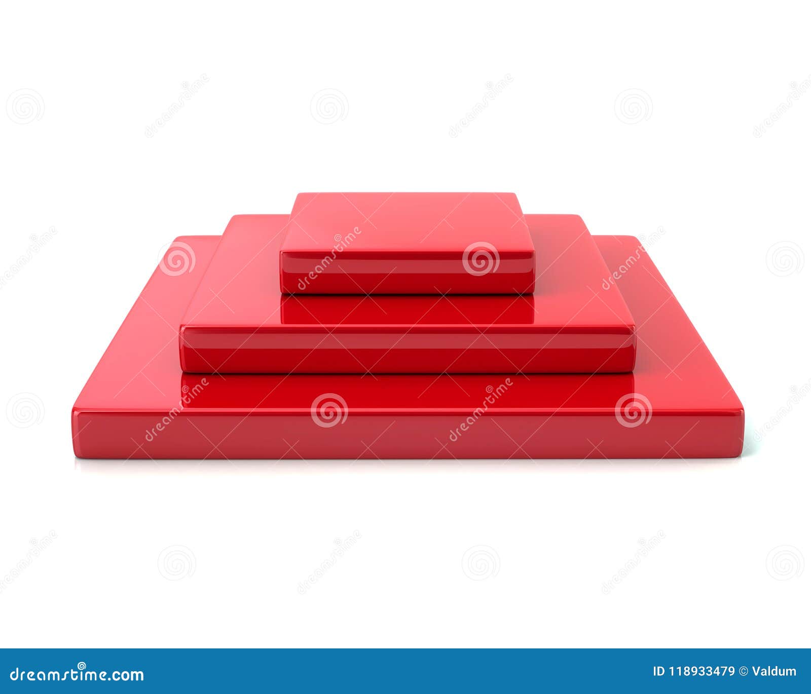 Empty Red Square Podium 3d Illustration Stock Illustration ...