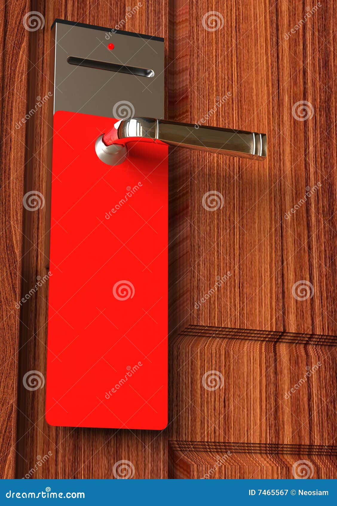 Empty Red Tag on Door Handle Stock Illustration - Illustration of ...