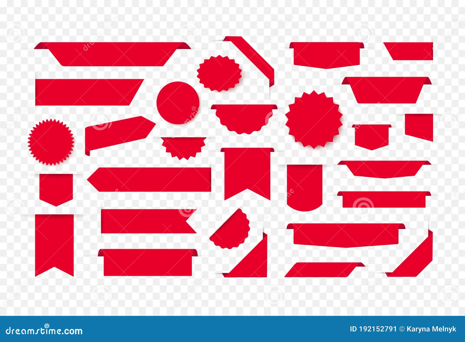 Set of red tags stock vector. Illustration of collection - 192152791