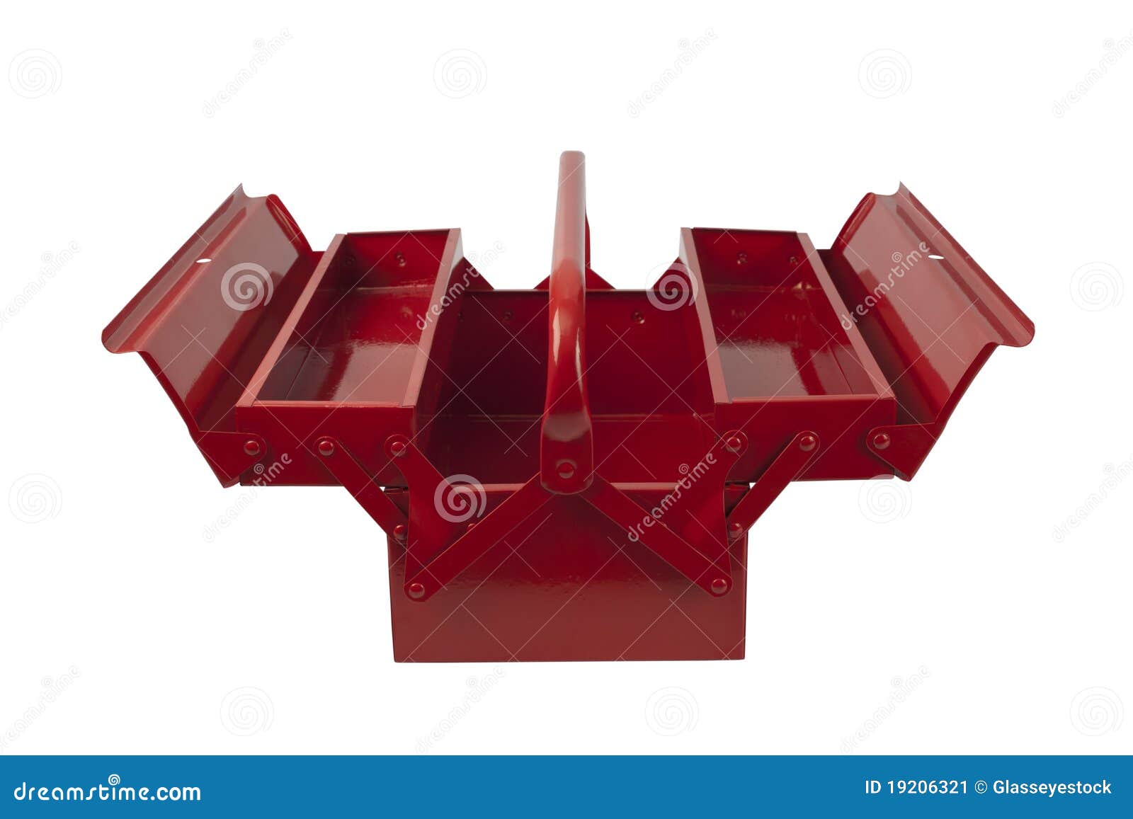 Empty Red Toolbox stock image. Image of toolbox, trays - 19206321