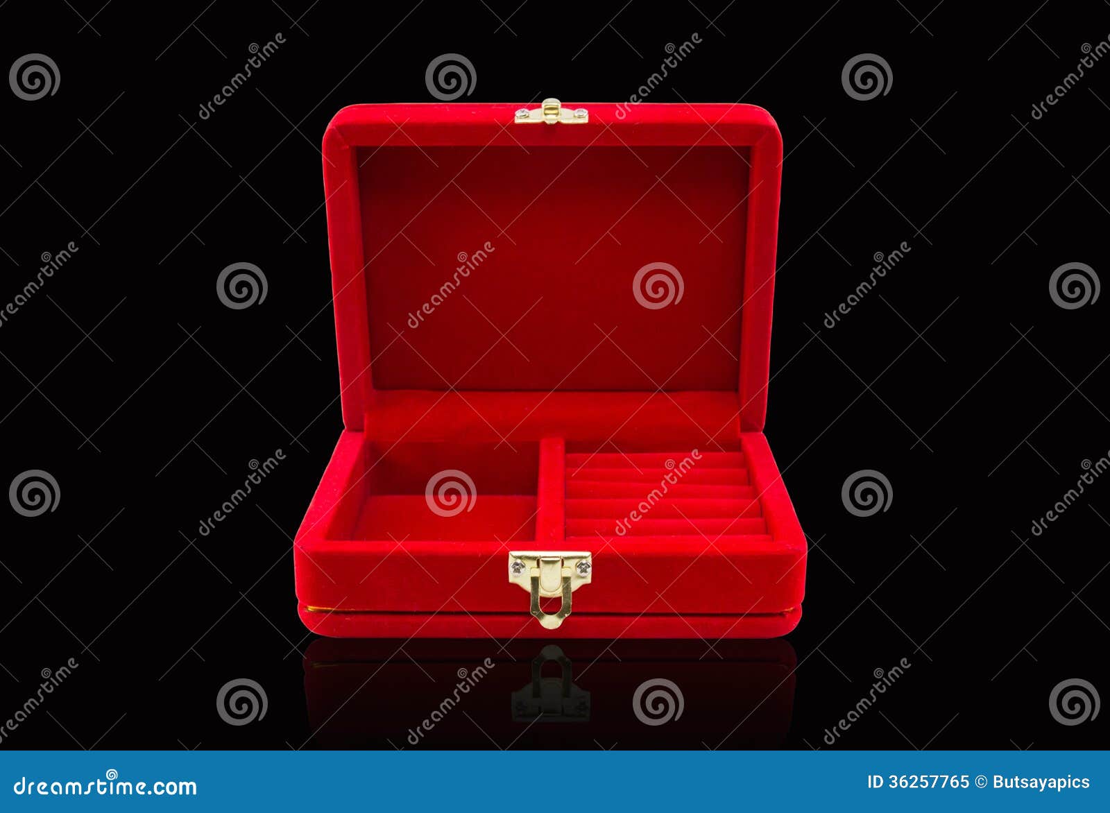 Empty red velvet box stock image. Image of birthday, color - 36257765