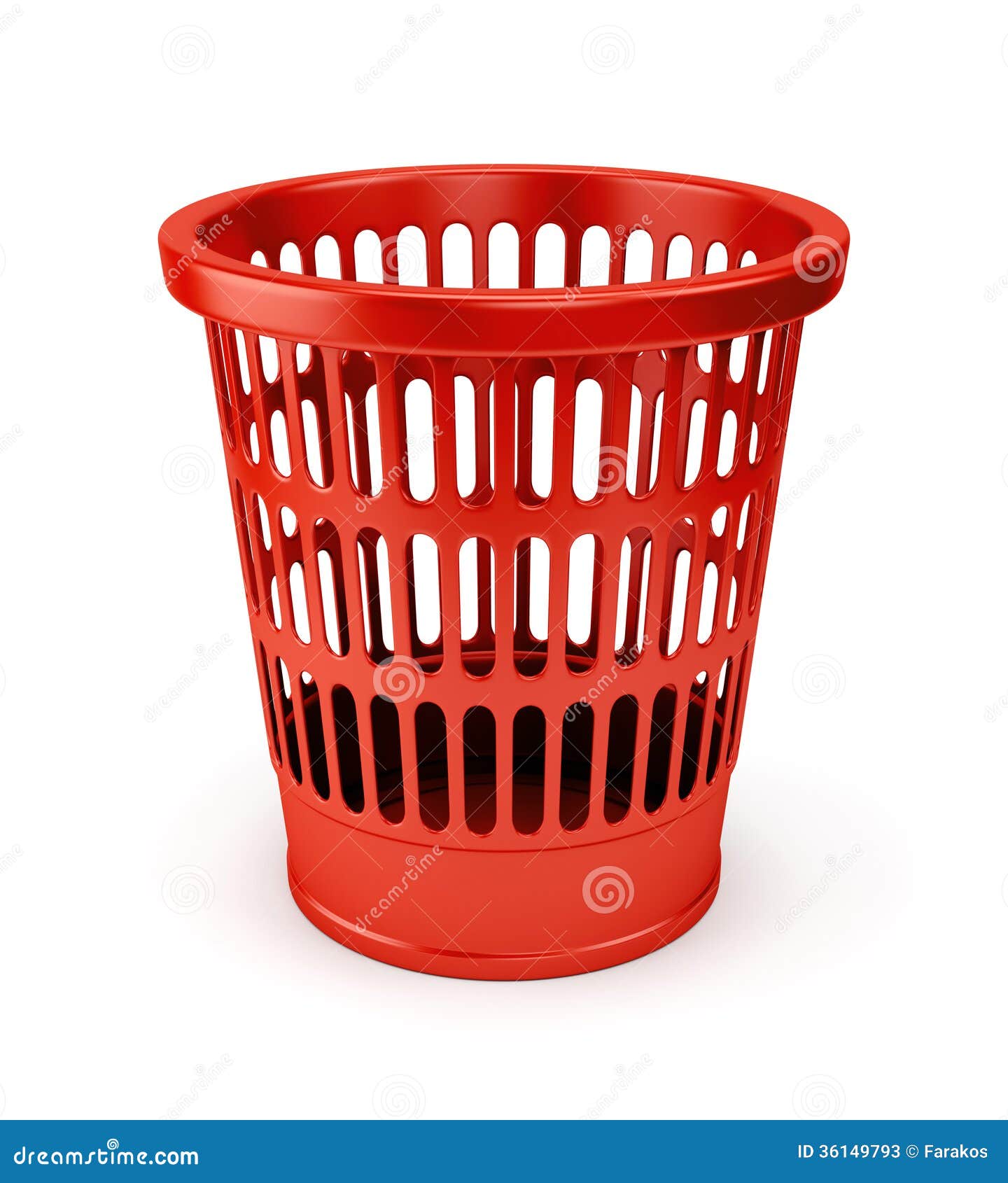 Empty red wastebasket icon stock illustration. Illustration of bucket ...