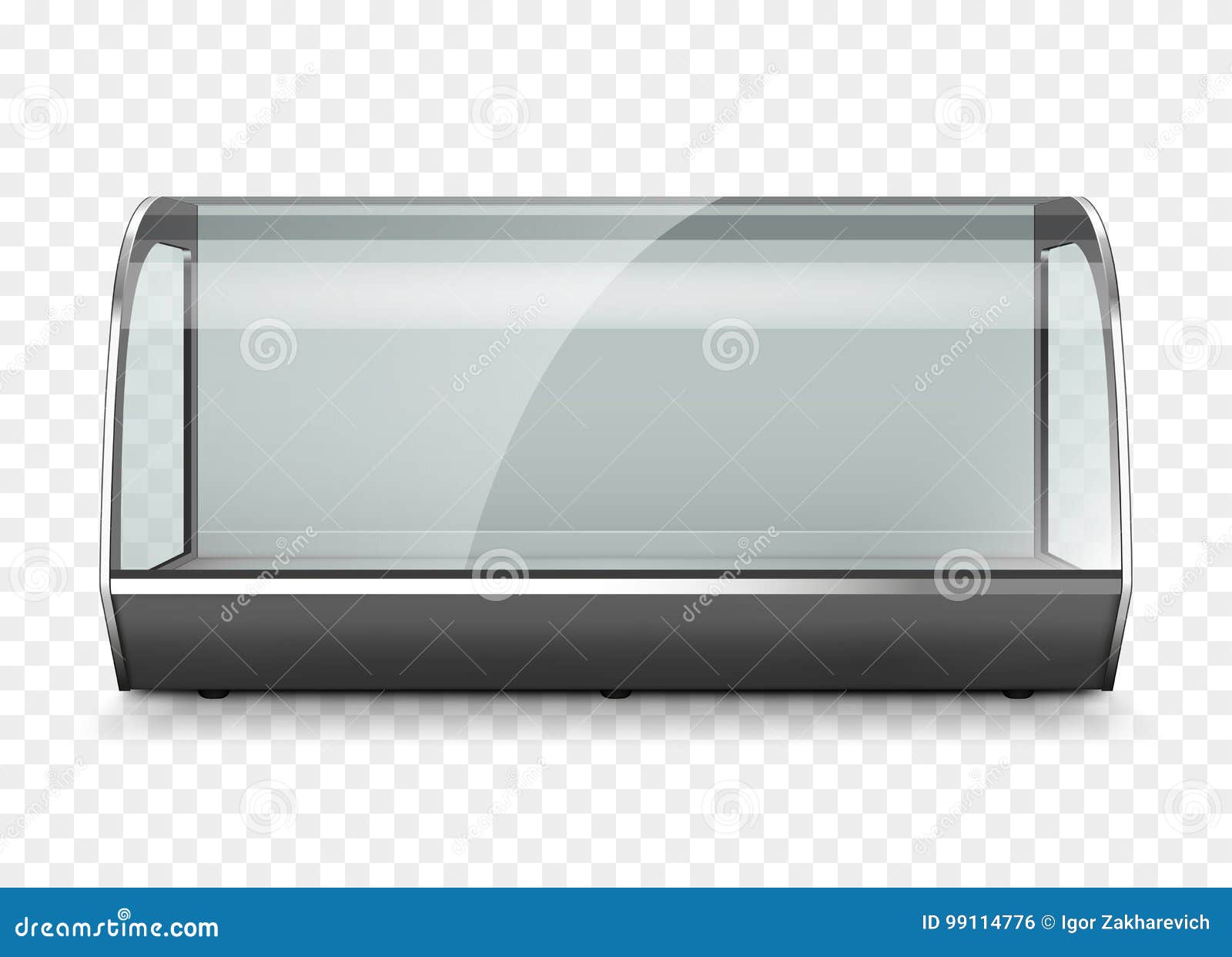 Empty Refrigerator Display Showcase. Stock Illustration - Illustration ...