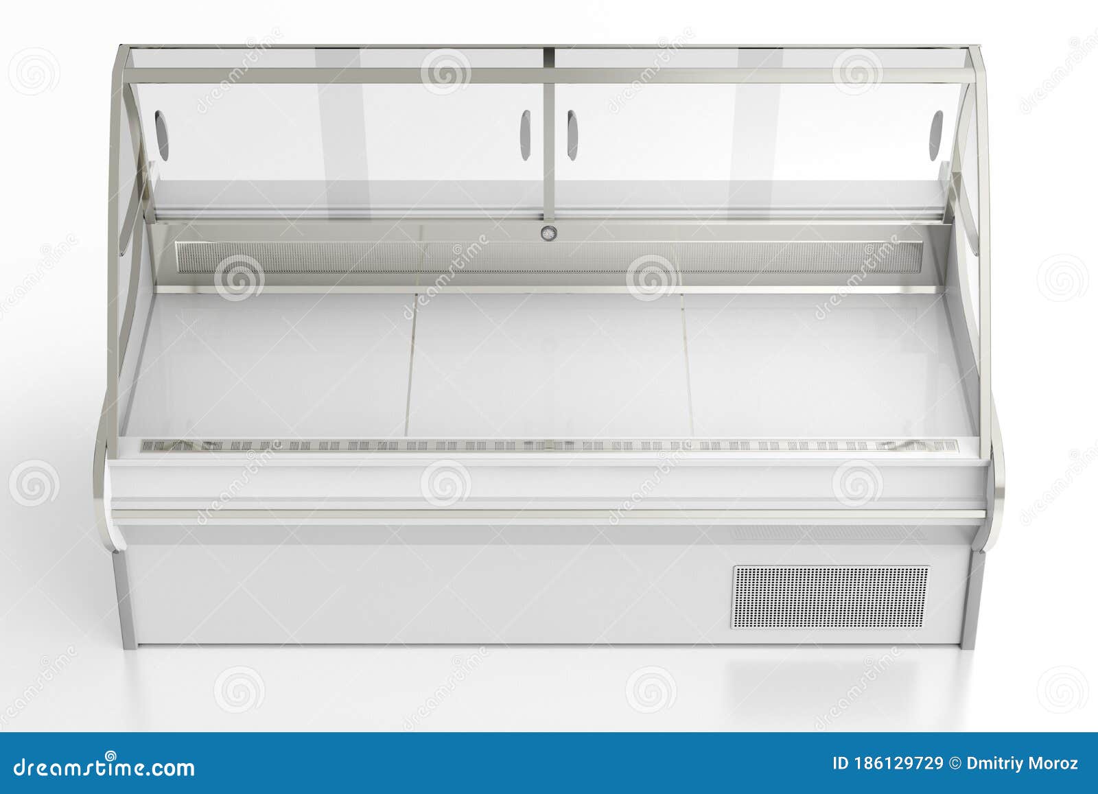 Empty Refrigerator Display Showcase Stock Illustration - Illustration ...