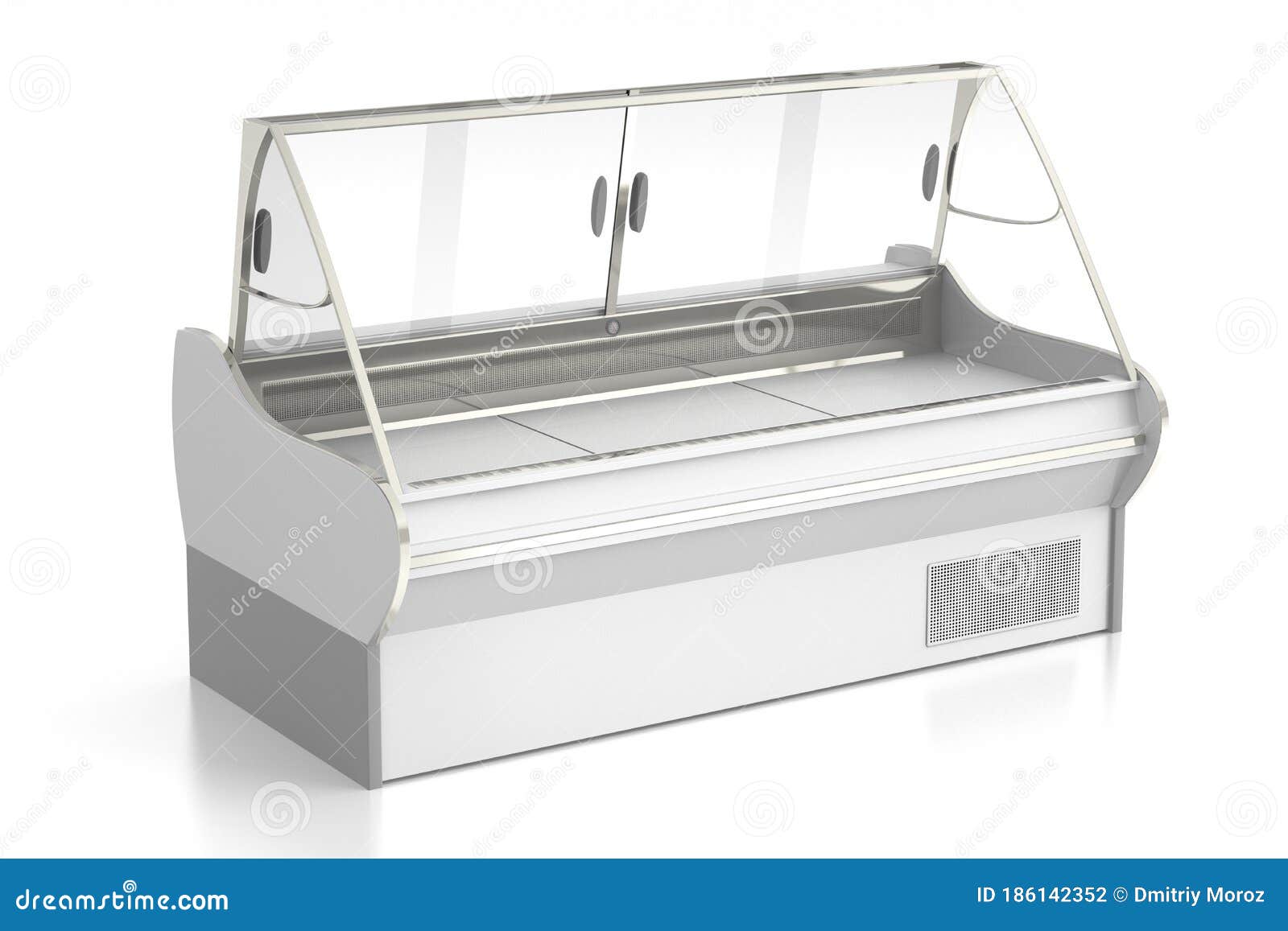 Empty Refrigerator Display Showcase Stock Illustration - Illustration ...