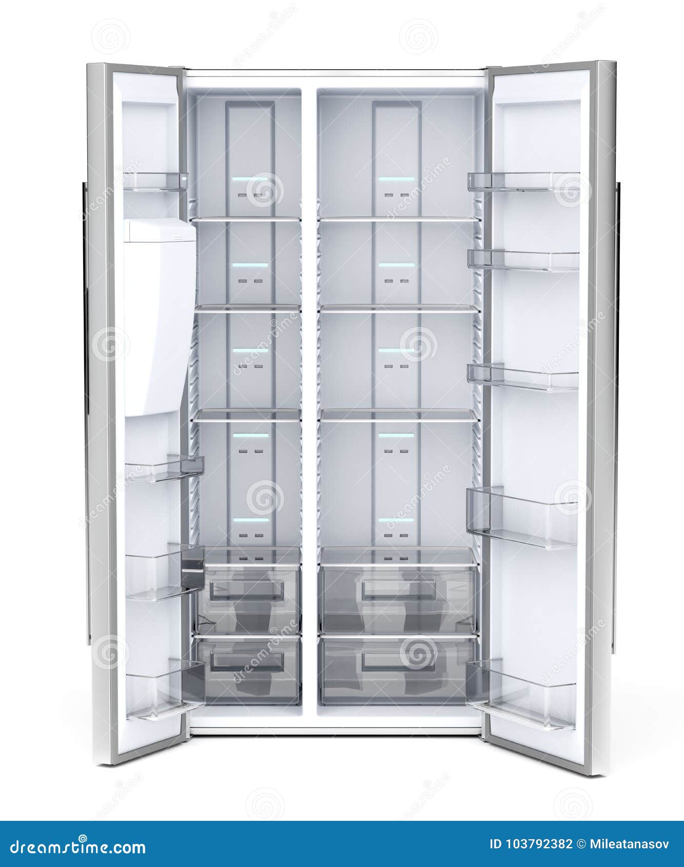 Empty refrigerator stock illustration. Illustration of preserve - 103792382