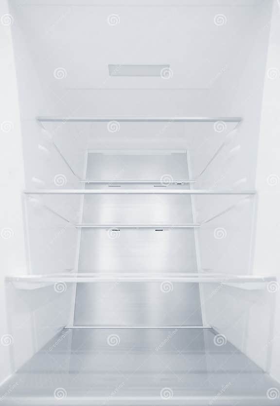 An Empty Refrigerator. Inside an Empty, Clean Refrigerator, a ...