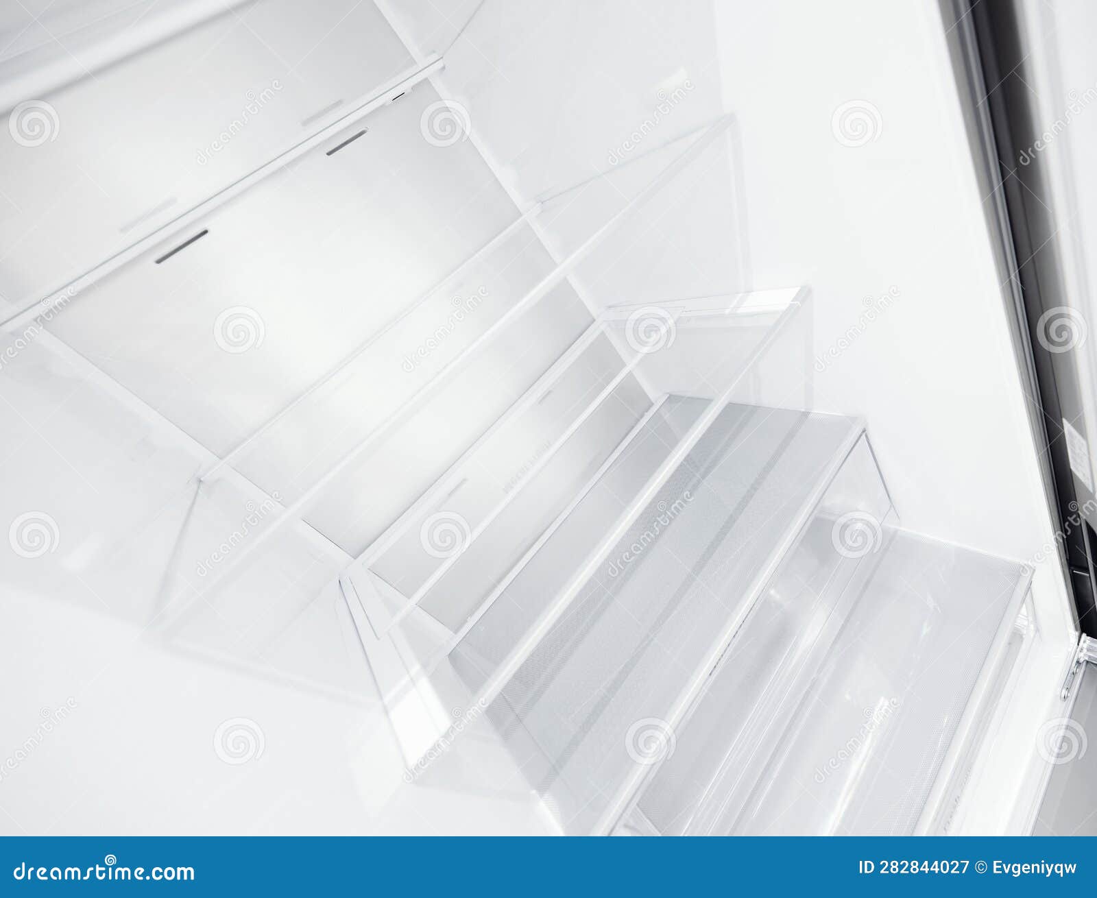 An Empty Refrigerator. Inside an Empty, Clean Refrigerator, a ...