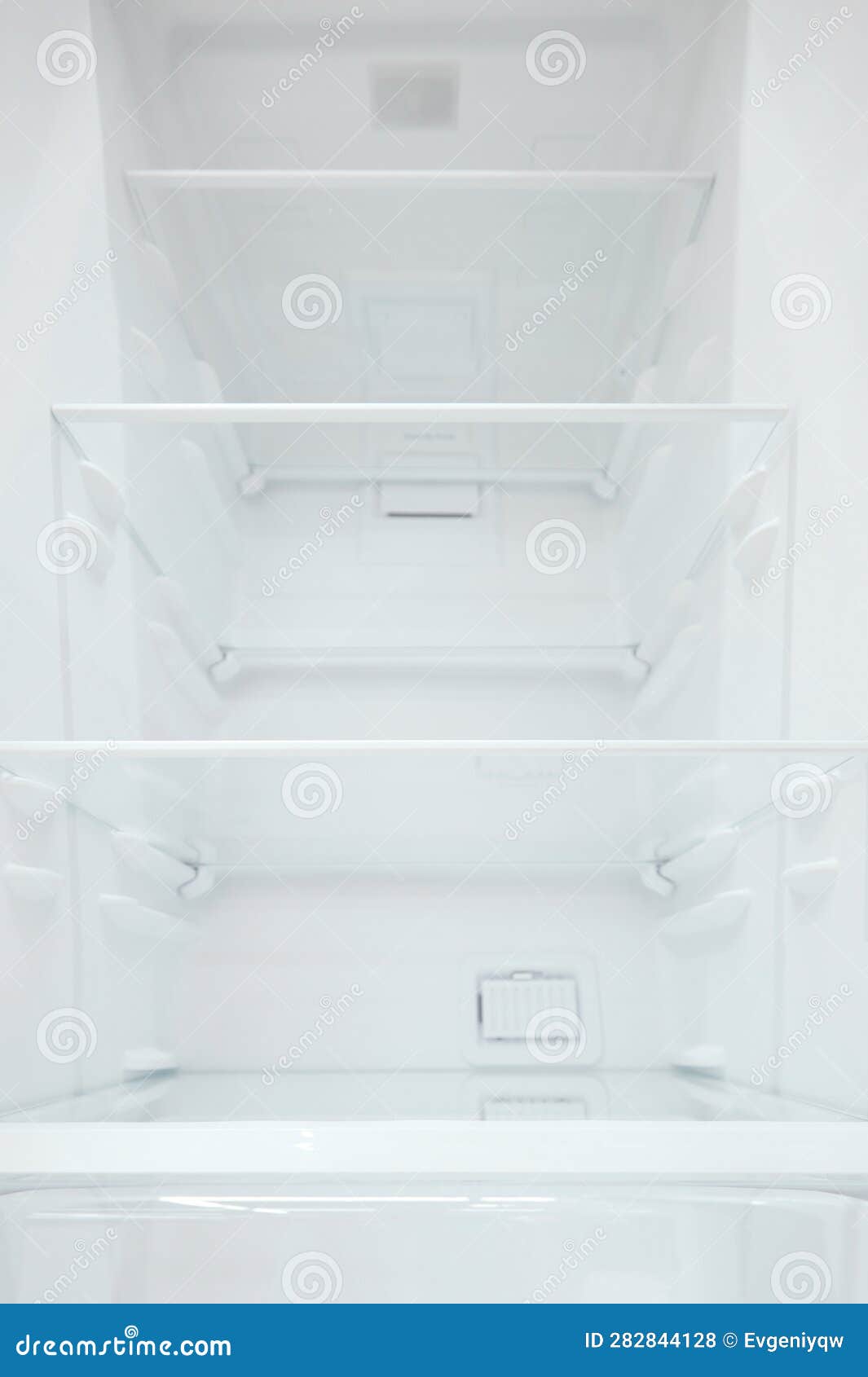 An Empty Refrigerator. Inside an Empty, Clean Refrigerator, a ...