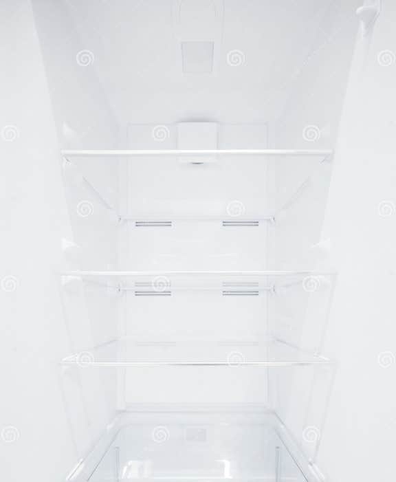 An Empty Refrigerator. Inside an Empty, Clean Refrigerator, a ...