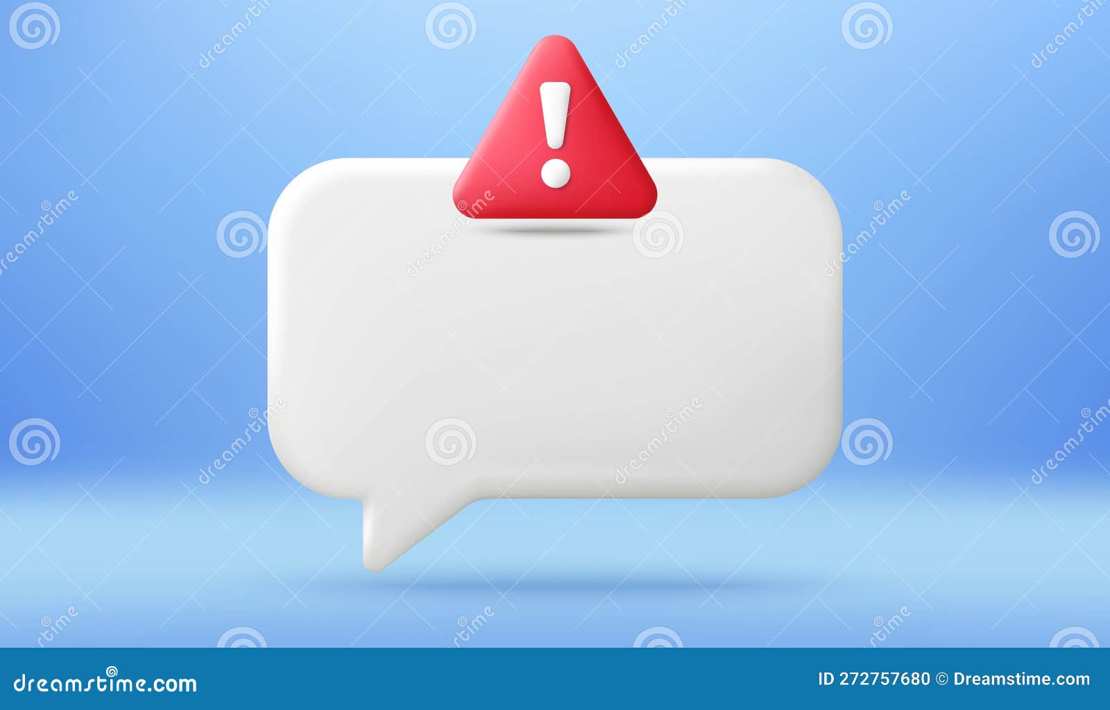 Empty Reminder Chat Bubble. Push Notice Alert with Danger Icon. Phone ...