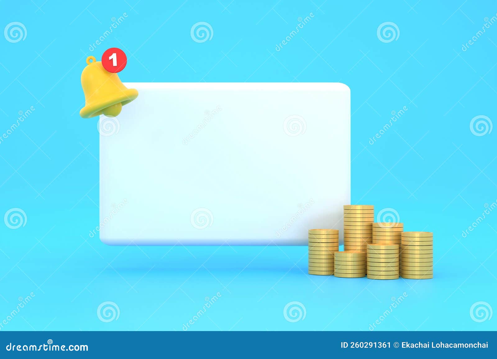 Empty Reminder Pop Up, Notification Bell Icon with Coins Stock ... Empty Reminder Pop Up, Notification Bell Icon with Coins Stock ...