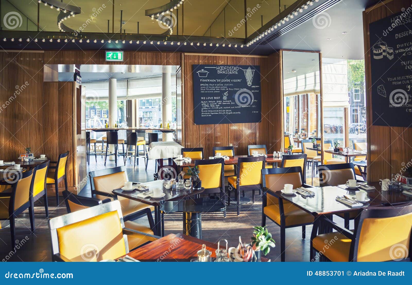 Empty Restaurant in Amsterdam Hotel Editorial Photo - Image of ...