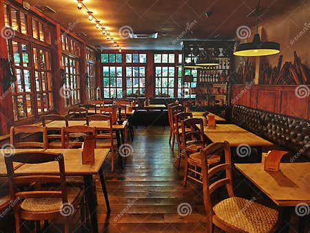 Empty Restaurant interior stock image. Image of beautiful - 180138933