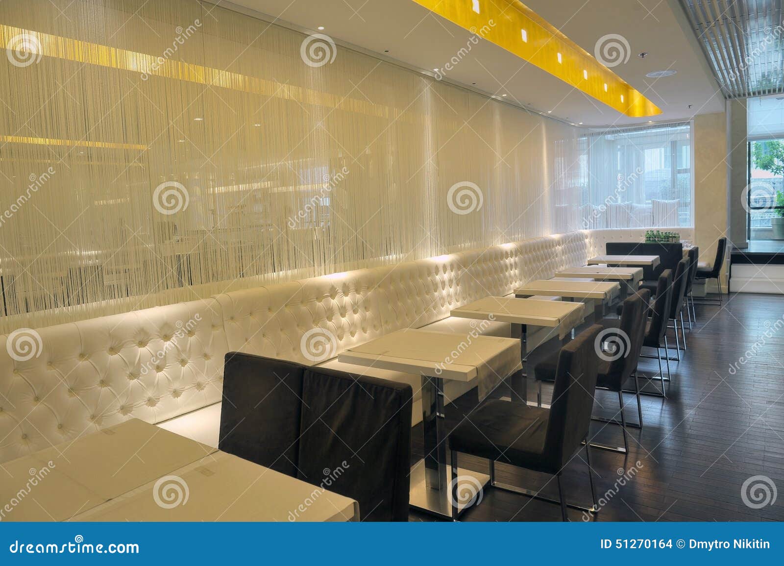 Empty restaurant interior stock photo. Image of entertainment - 51270164