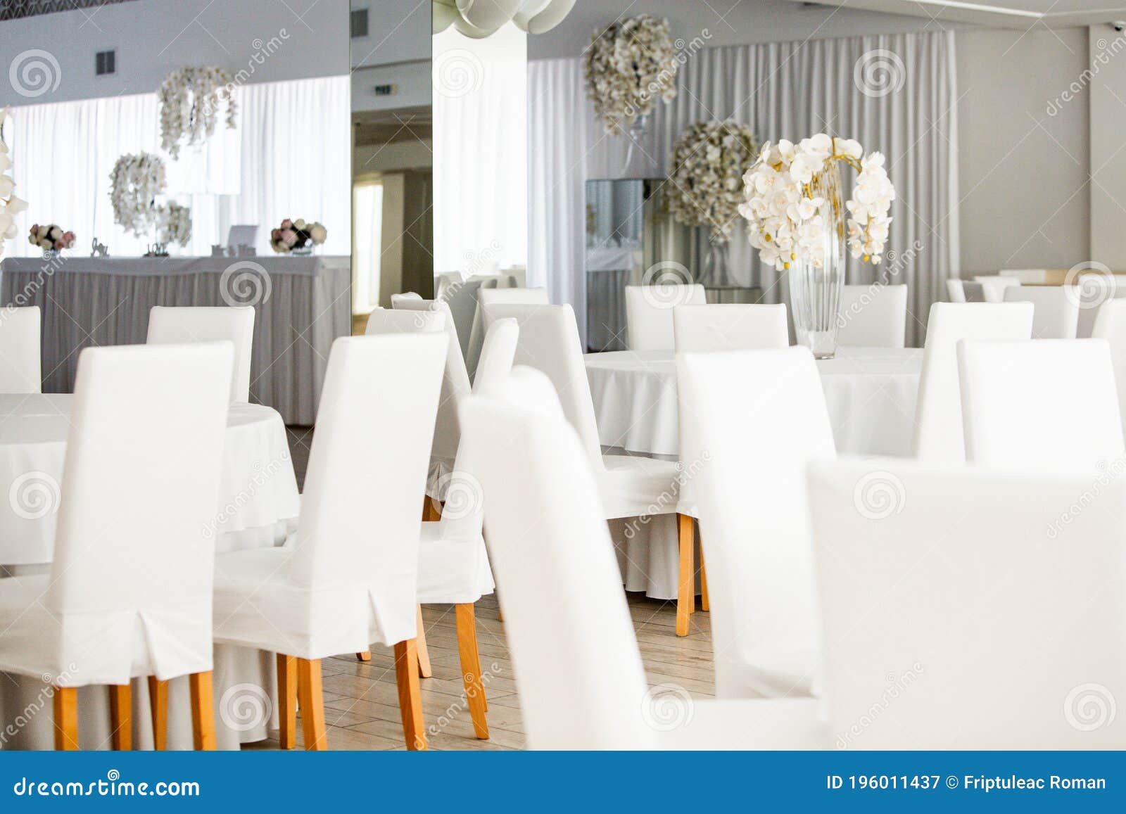 Empty Restaurant Luxury Interior. Stock Image - Image of desk, cafe ...