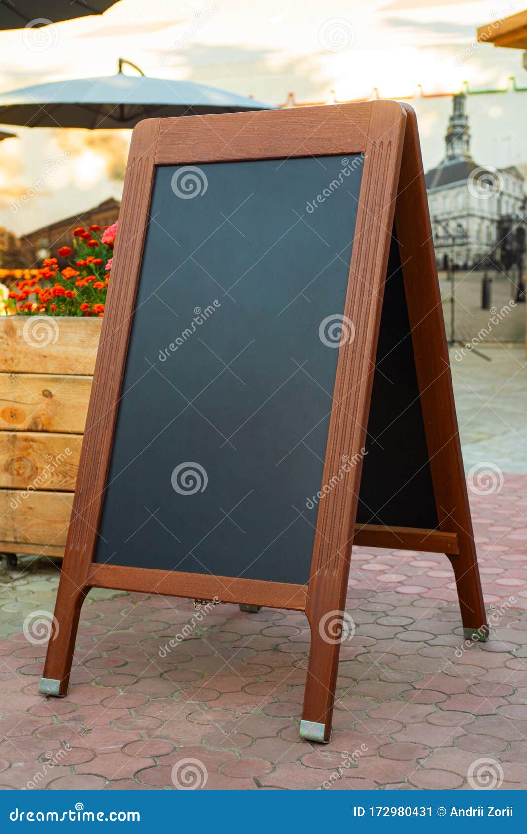 Empty Restaurant Menu Blackboard on the Street, Menu Chalkboard Mockup ...