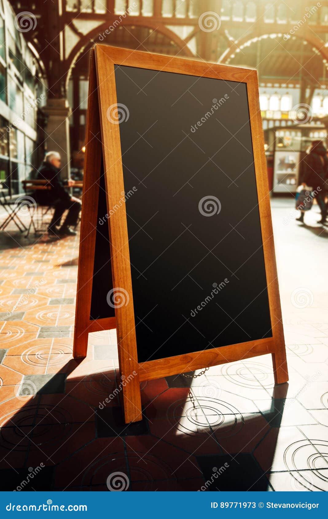 Empty Restaurant Menu Street Black Chalkboard As Copy Space Stock Image ...