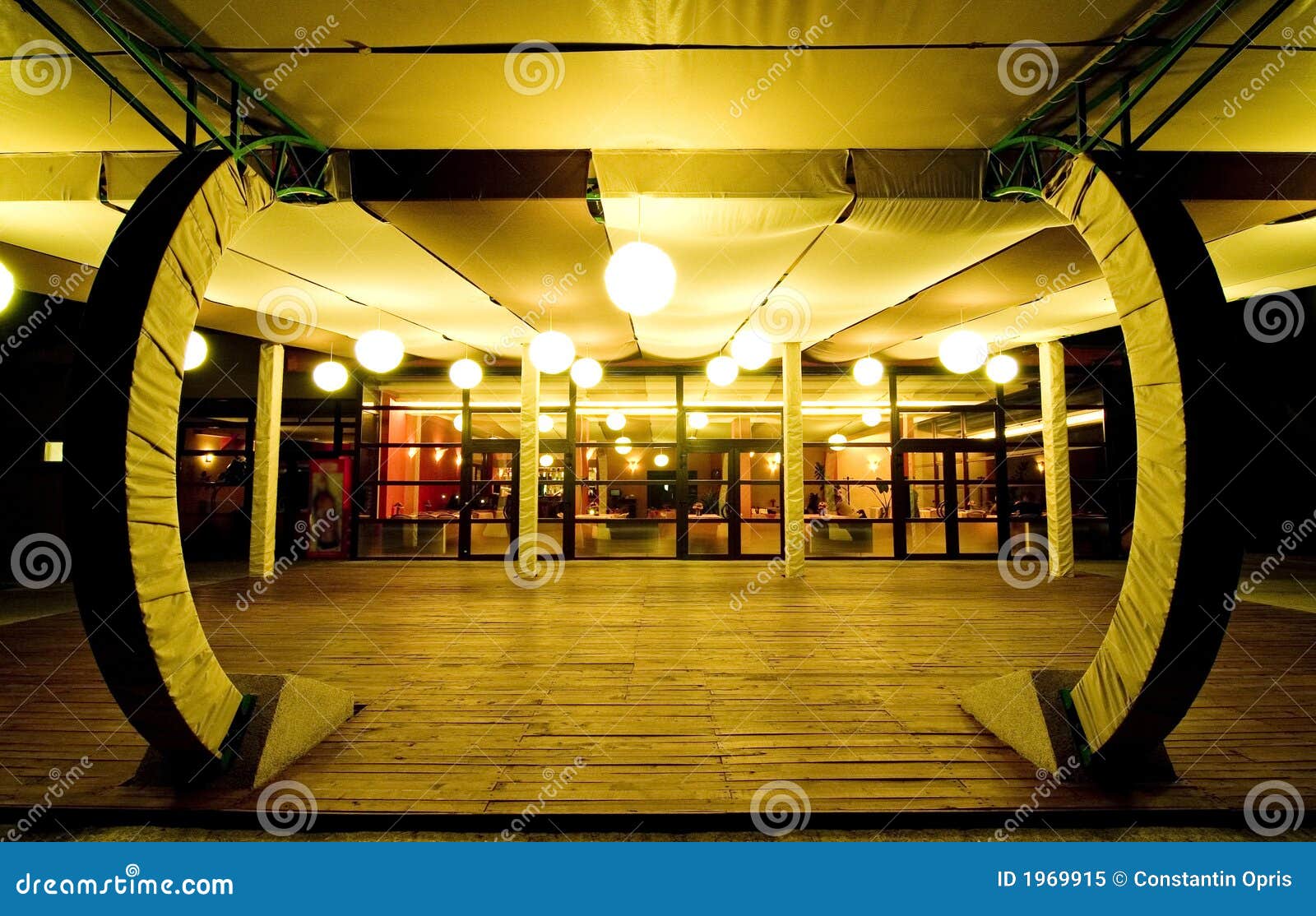 Empty restaurant at night stock image. Image of glow, illumination ...