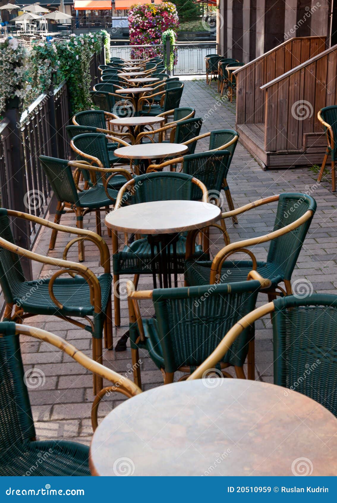 Empty Restaurant on a Street Stock Image - Image of restaurant, service ...