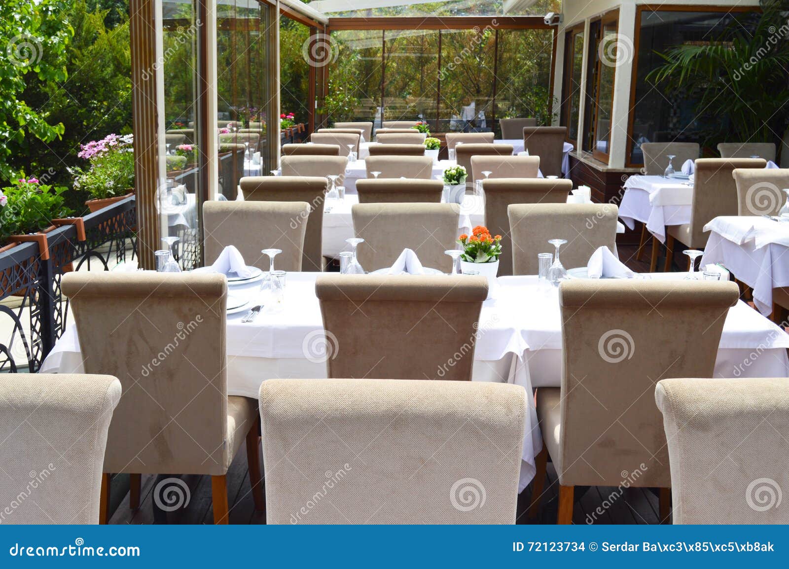 Empty Restaurant, Table and Chairs Stock Photo - Image of hotels ...