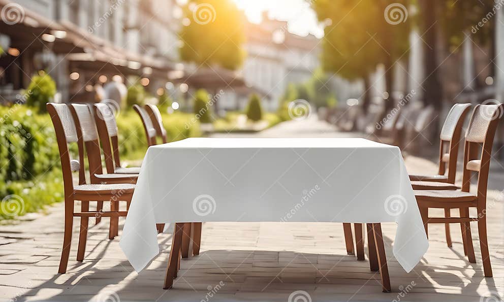 Empty Restaurant Table, Versatile Product Mockup Stock Illustration ...