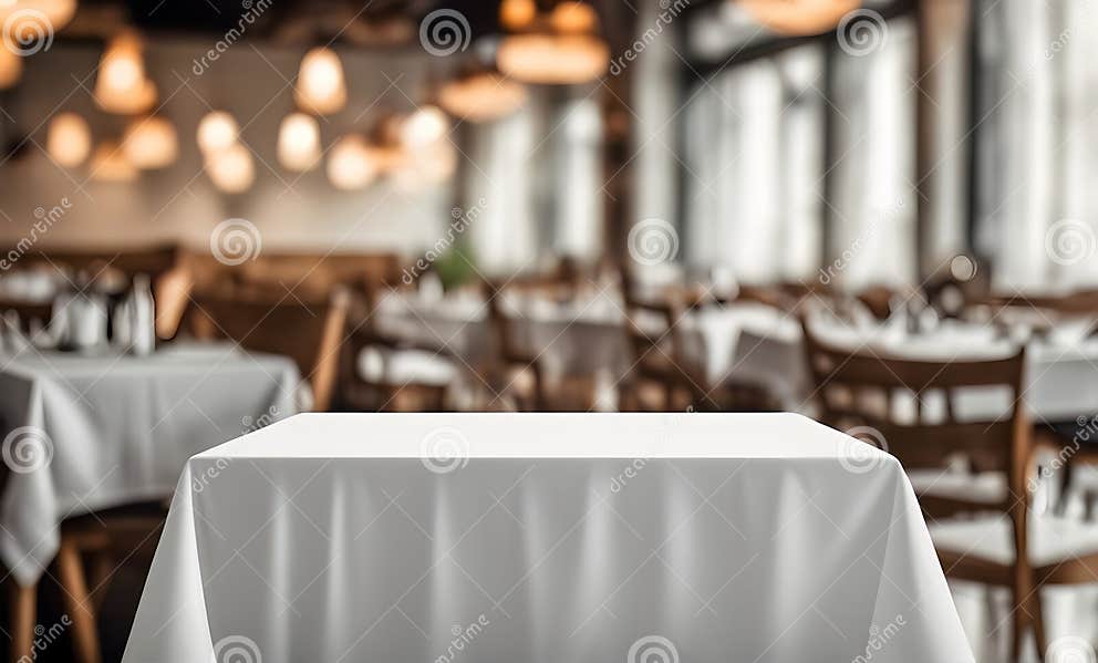Empty Restaurant Table, Versatile Product Mockup Stock Illustration ...