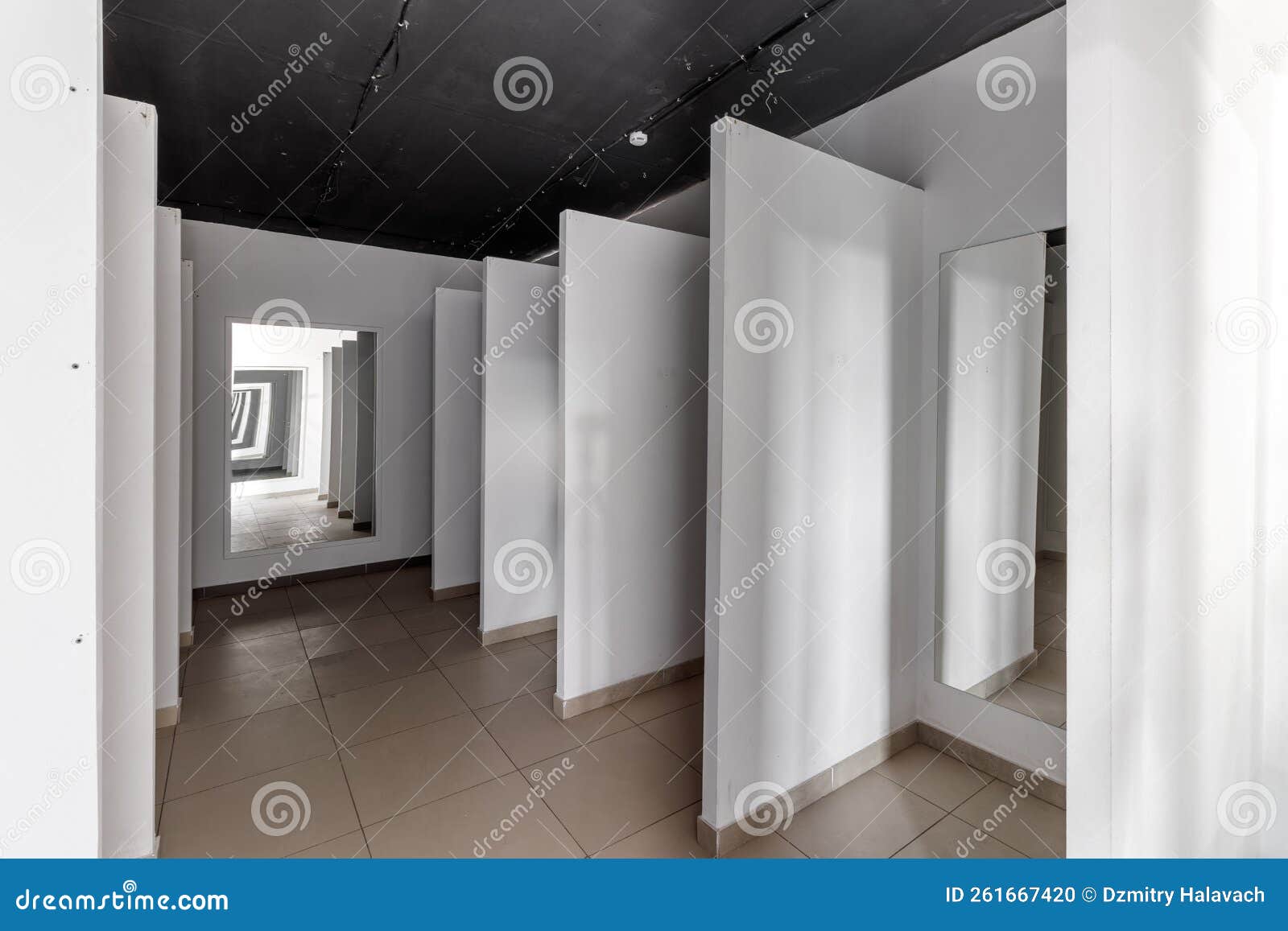 Empty Retail Space with a Black Ceiling and a Dirty Floor, Immediately ... Empty Retail Space with a Black Ceiling and a Dirty Floor, Immediately ...