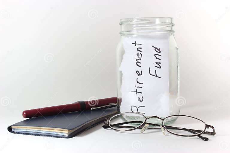 Empty Retirement Fund Jar stock photo. Image of checkbook - 28581704