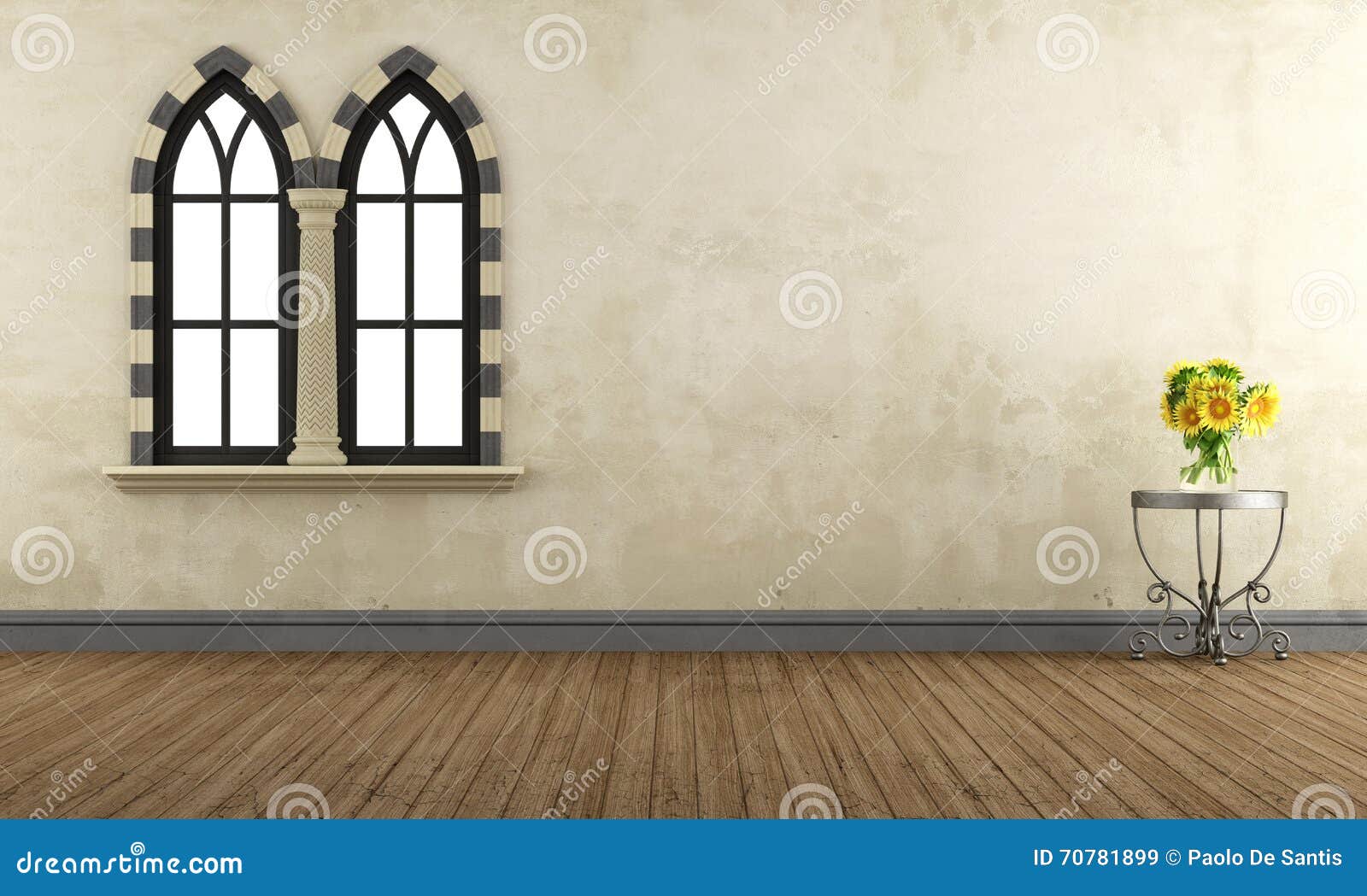 Empty Retro Stage With Red Curtain Stock Illustration | CartoonDealer ...