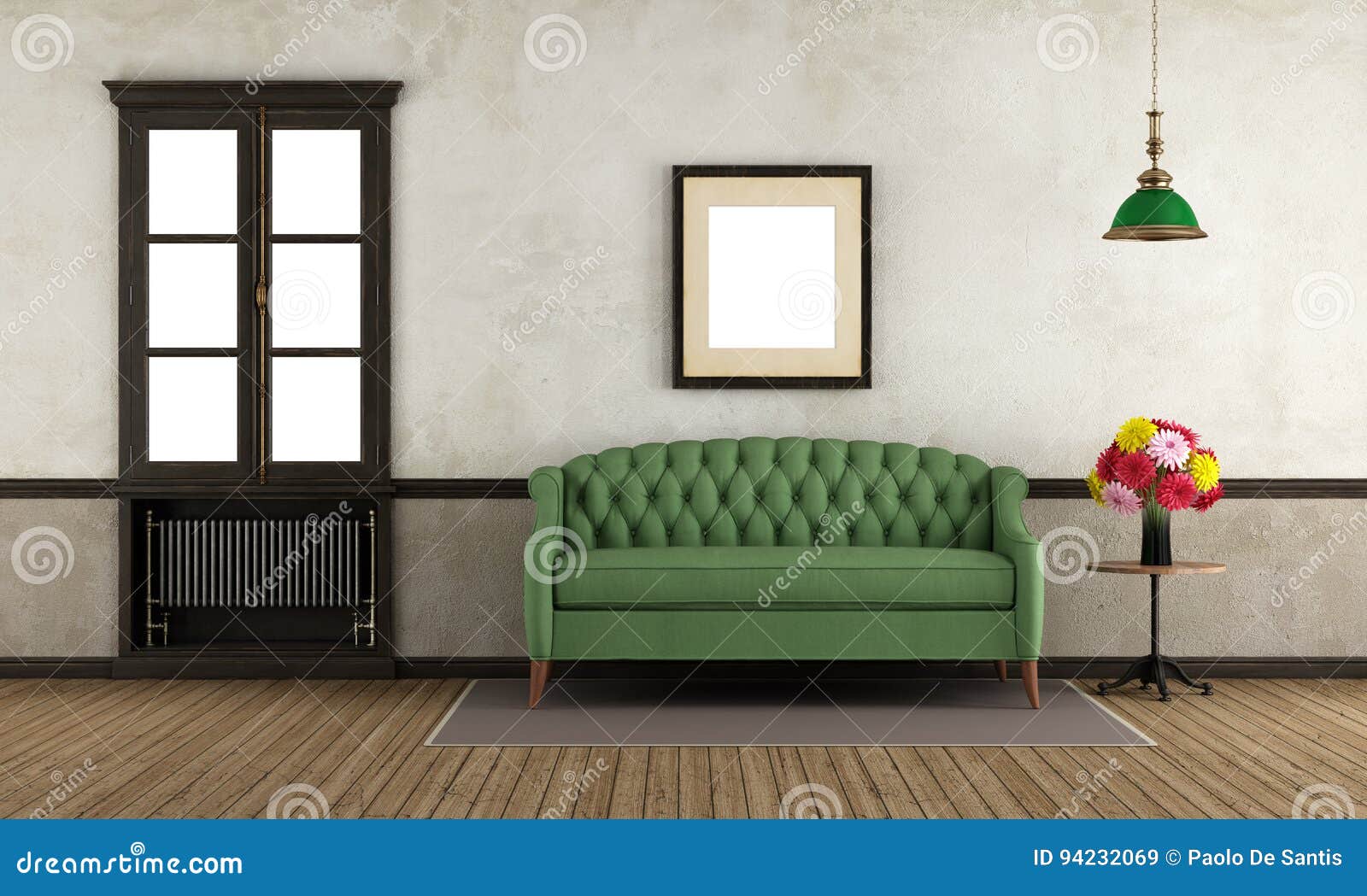 Empty Retro Stage With Red Curtain Stock Illustration | CartoonDealer ...