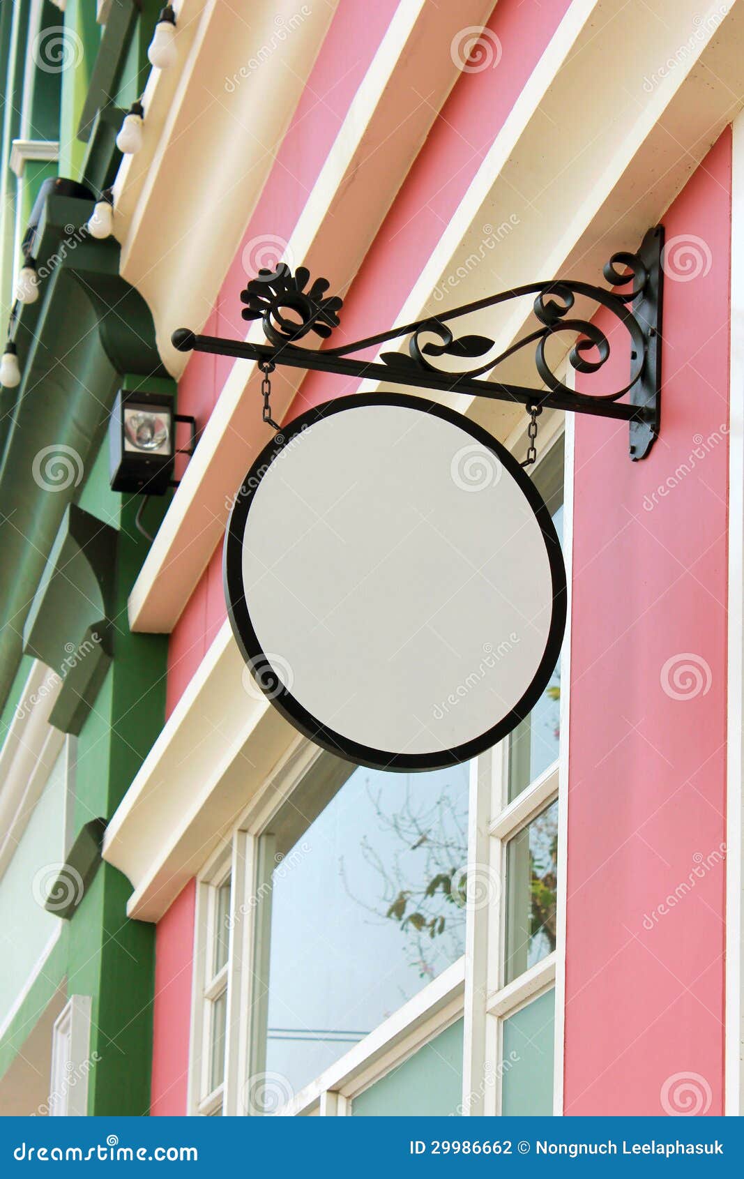 Empty Retro Signboard on a House Stock Photo - Image of board, building ...