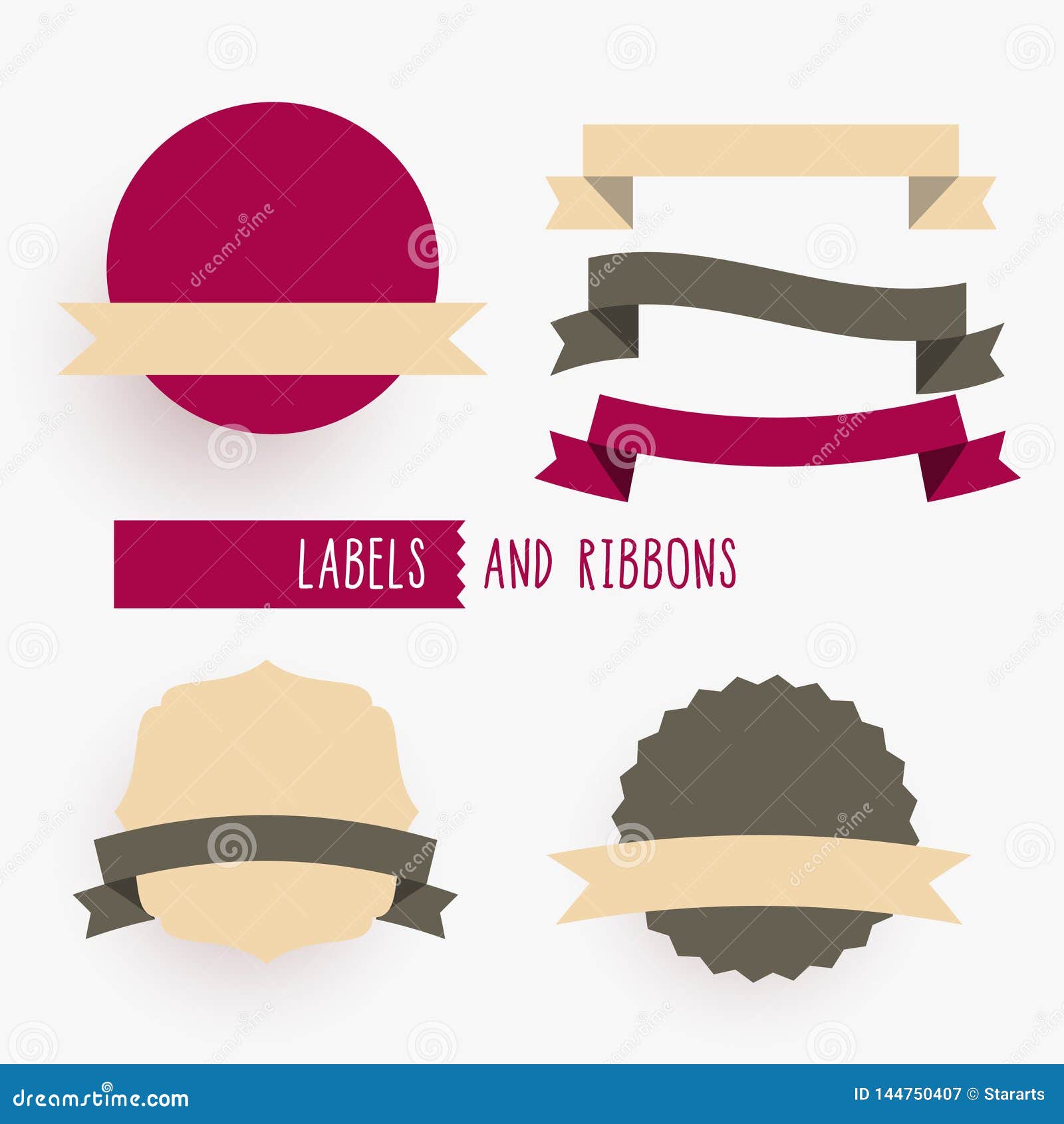 Empty Ribbons and Labels Design Elements Set Stock Vector ...