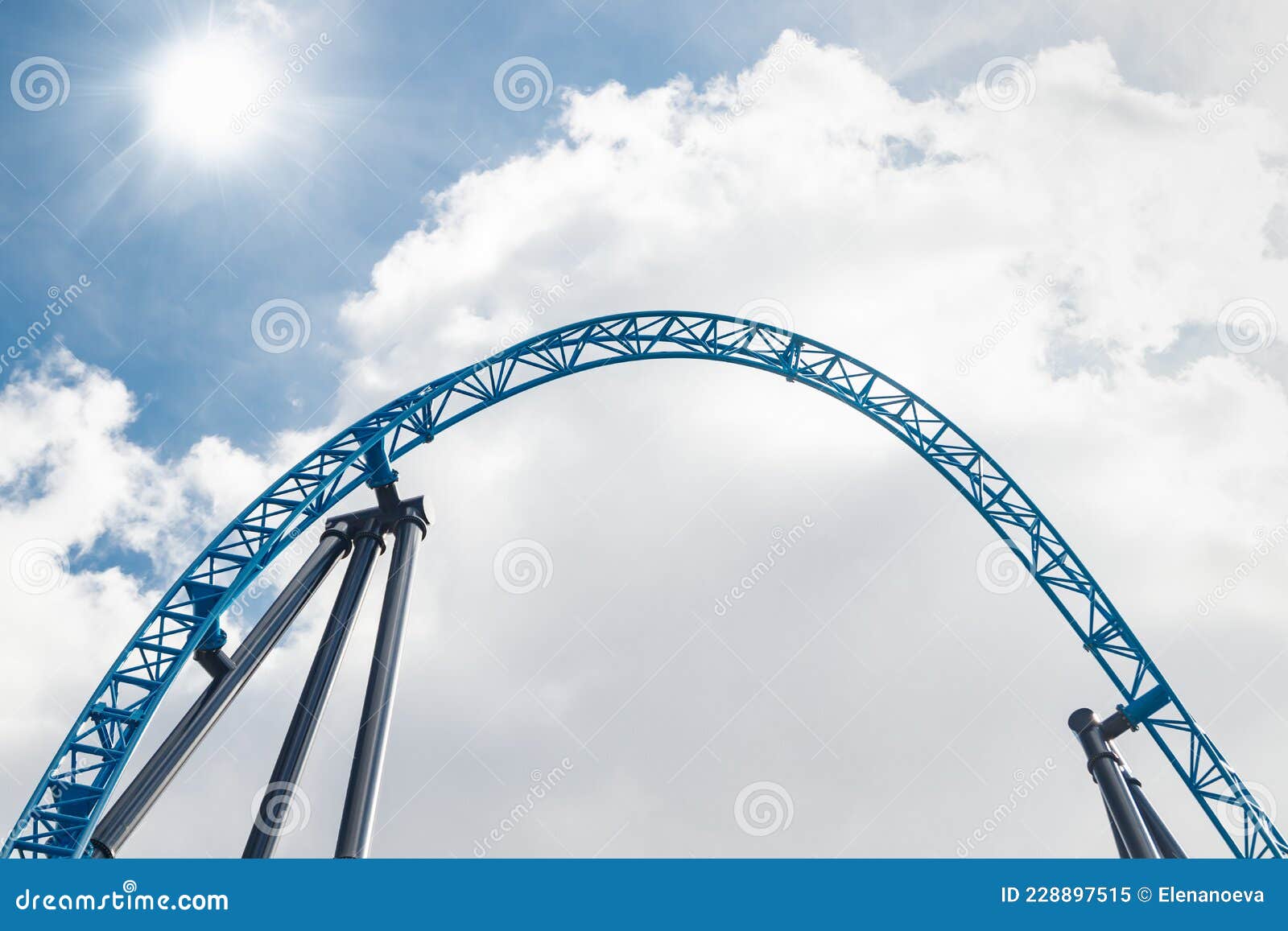 Empty Ride Roller Coaster in Amusement Park Stock Image - Image of park ...
