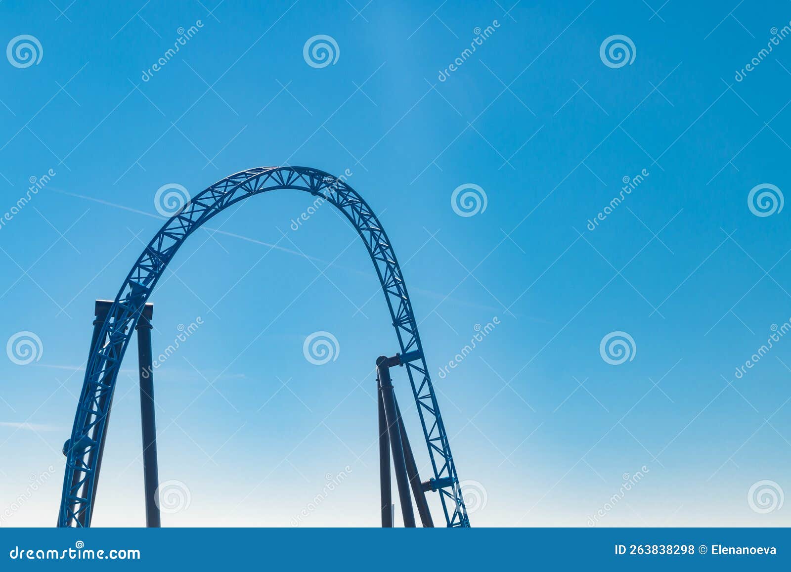 Empty Ride Roller Coaster on Sky Background in Amusement Park Editorial ...